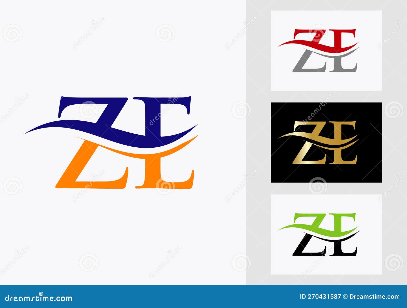 Monogram Letter ZE Logo Design. ZE Logotype Template Stock Vector ...