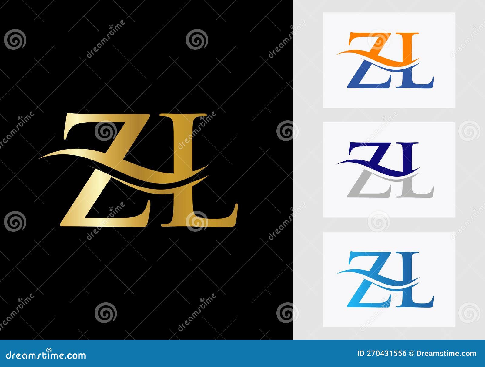 Monogram Letter ZL Logo Design. ZL Logotype Template Stock Vector ...