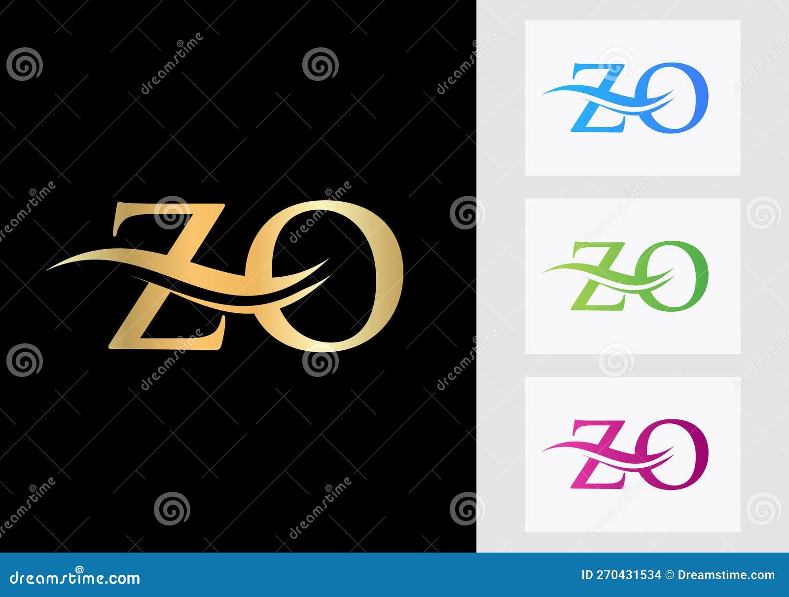 Monogram Letter ZO Logo Design. ZO Logotype Template Stock Vector - Illustration of monogram ...