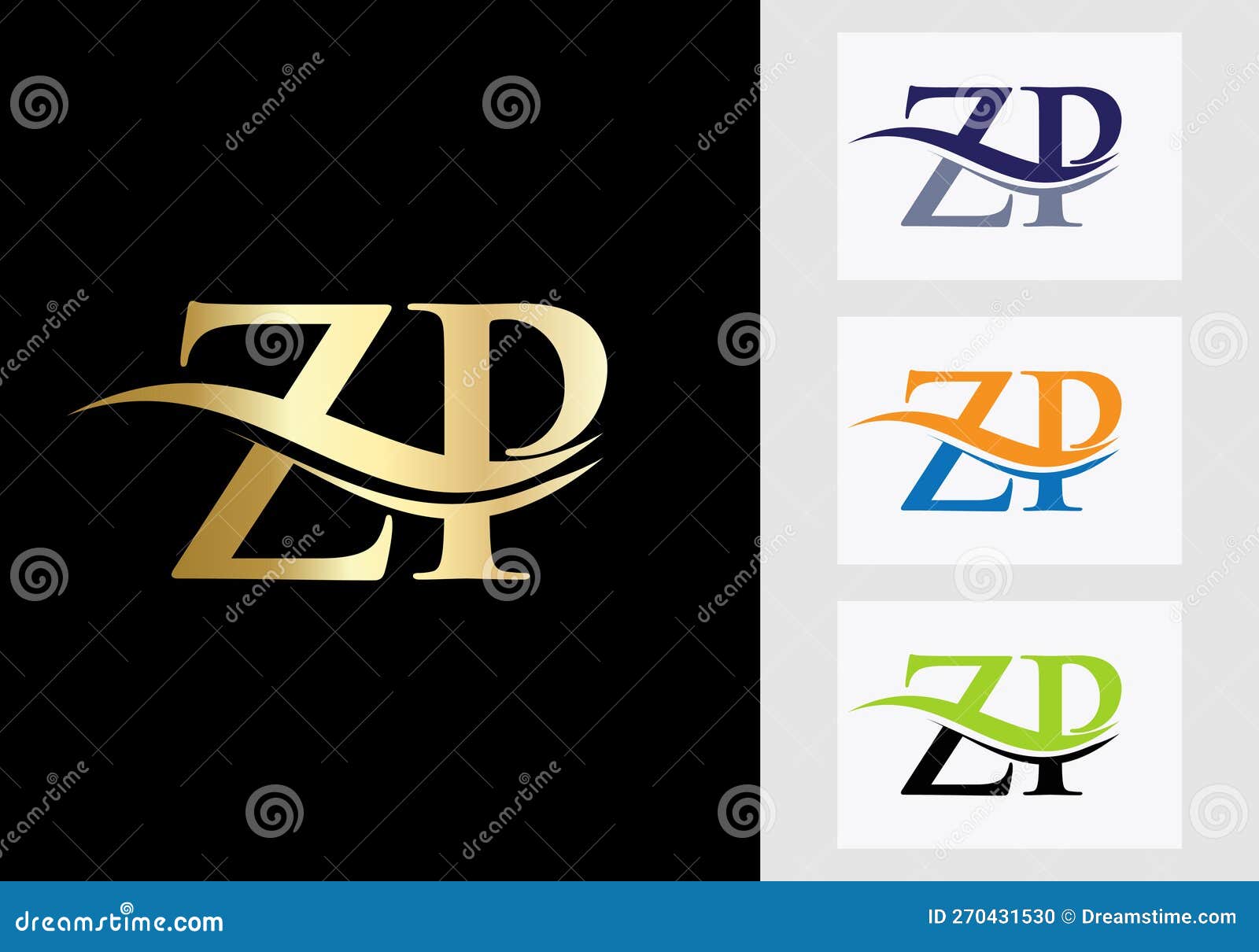 Monogram Letter ZP Logo Design. ZP Logotype Template Stock Vector ...
