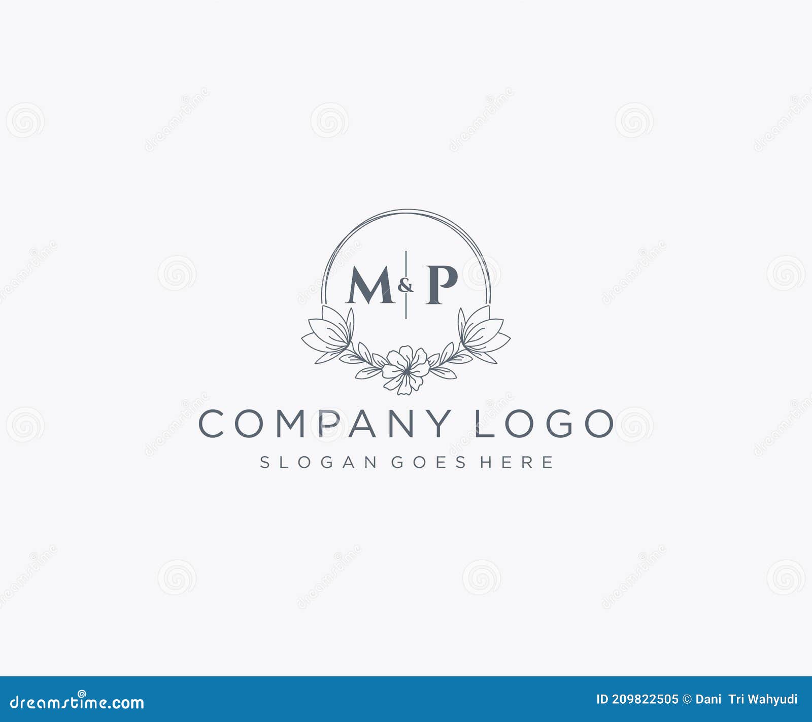 Initial MP Letters Floral Frames. Unique Decoration for Greeting Card ...