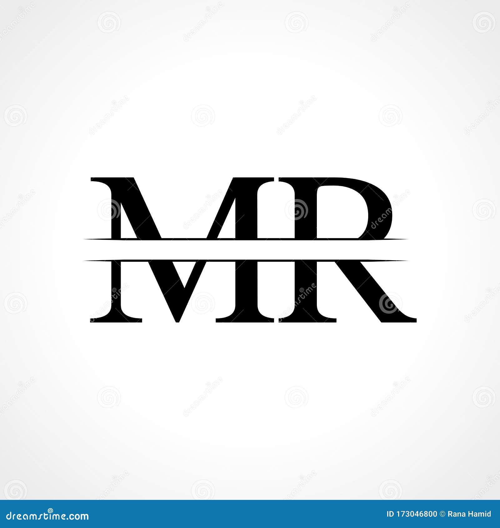 Initial MR Letter Logo Design Vector Template. Abstract Black Letter MR ...