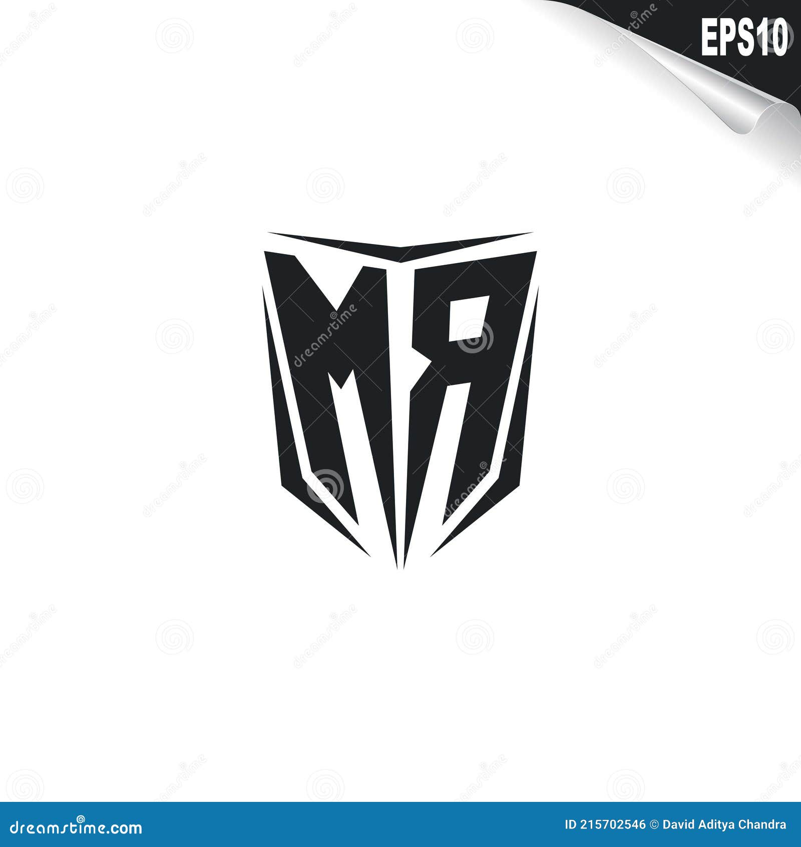 Initial MR Logo Design with Shield Style, Logo Business Branding Stock ...