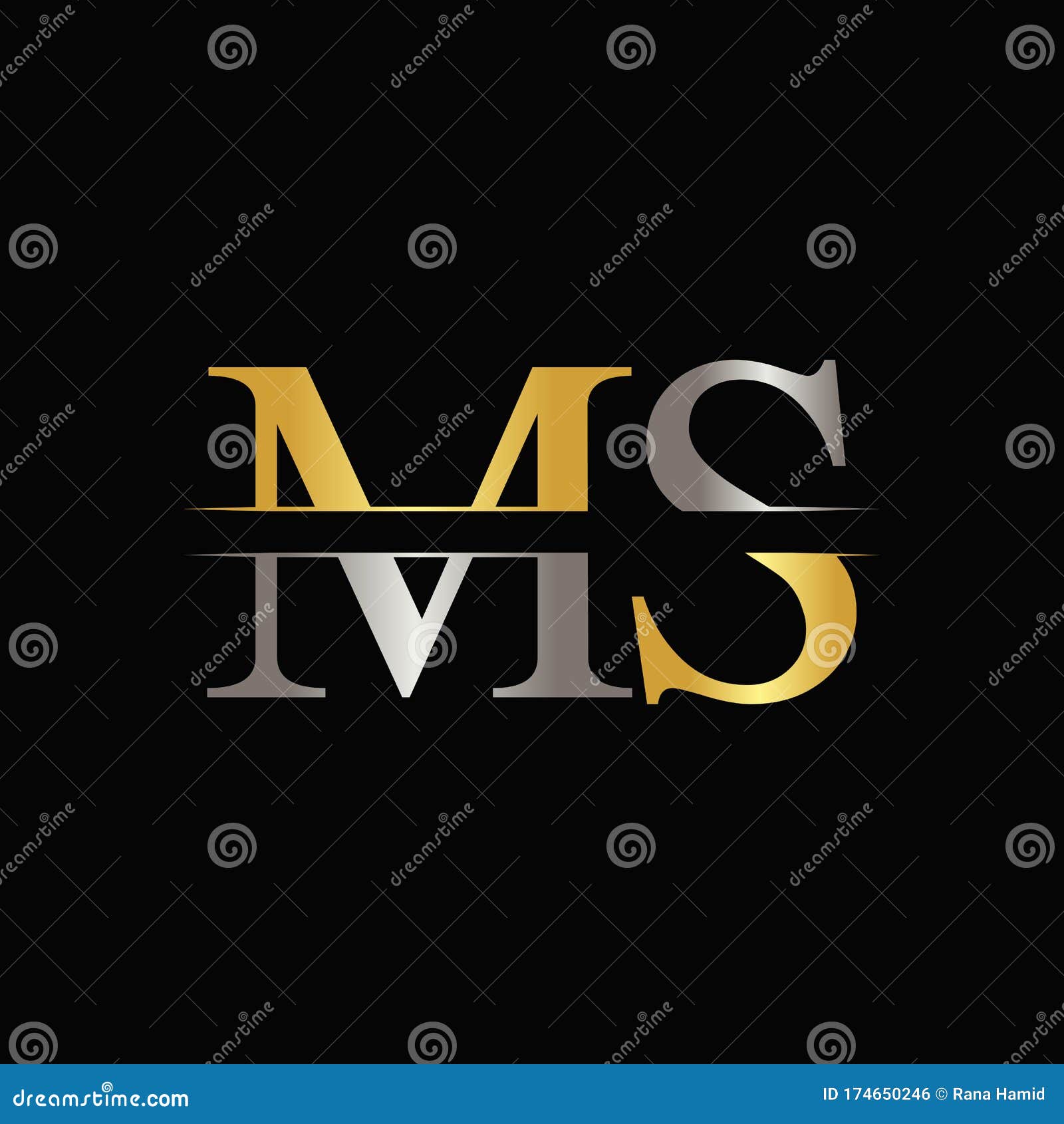 Initial MS Letter Logo Design Vector Template. Abstract Letter MS Logo ...