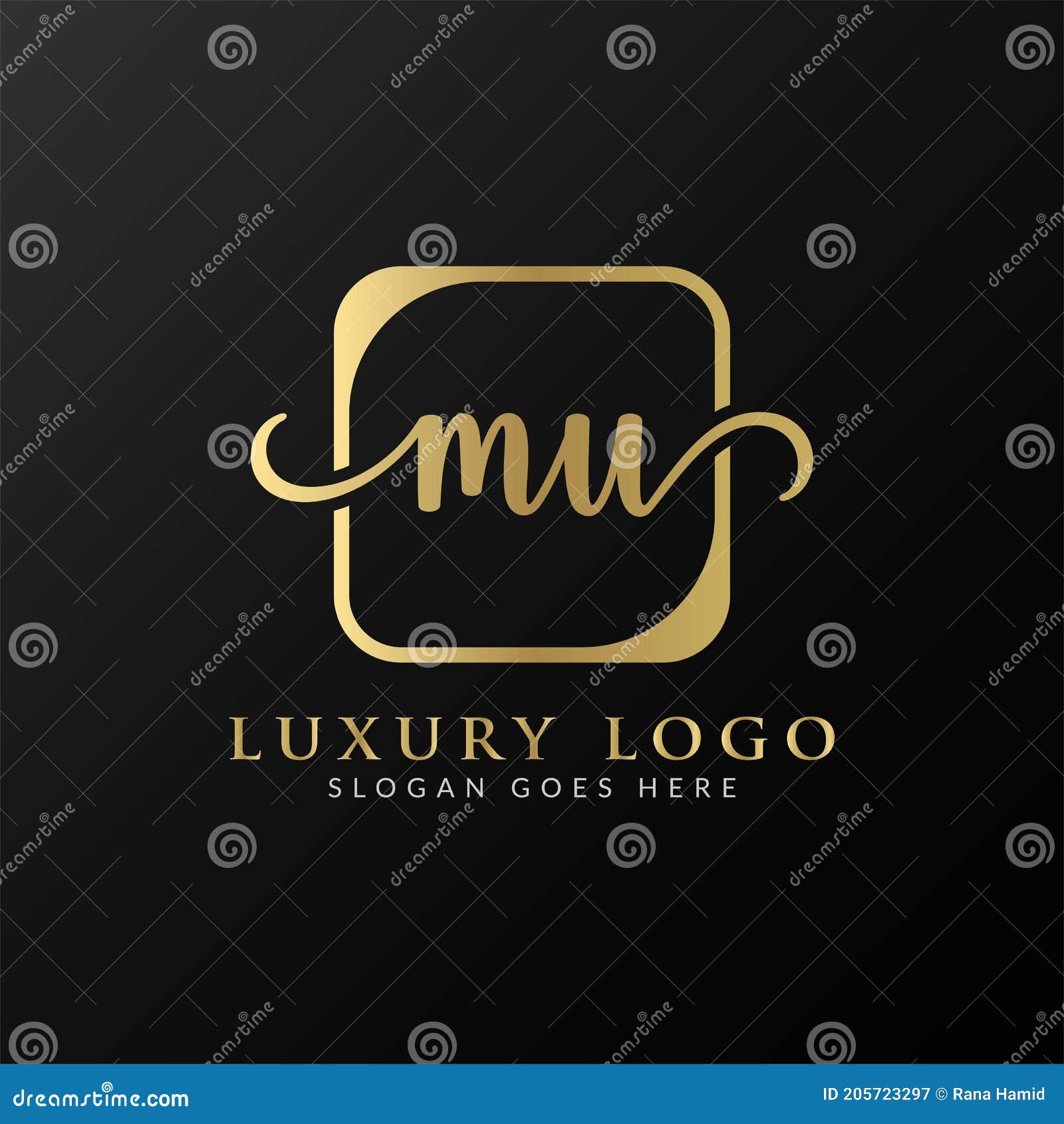 Initial MU Letter Logo Design Vector Template. Luxury Letter MU Logo ...
