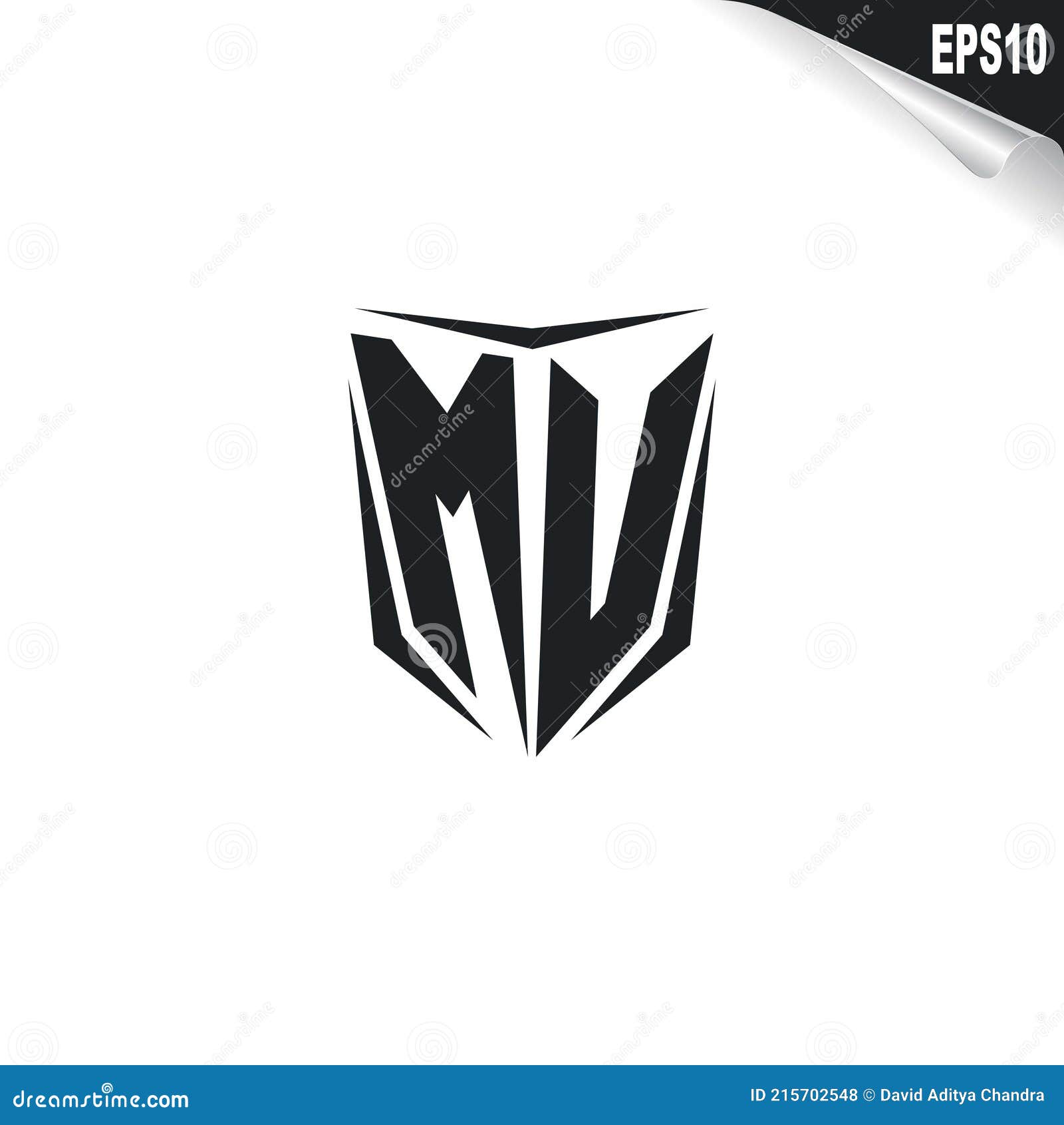Initial MU Logo Design with Shield Style, Logo Business Branding Stock ...