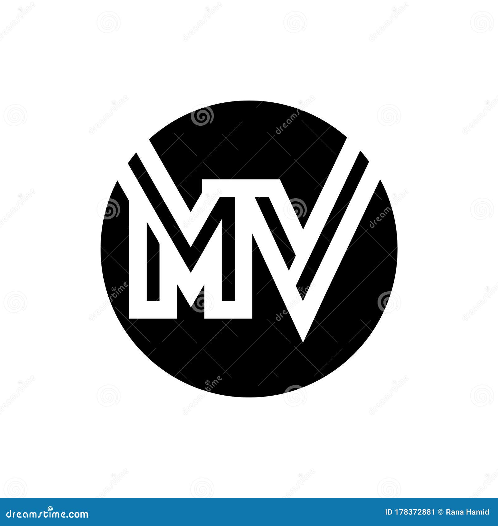 Initial MV Letter Logo Design Vector Template. Abstract Letter MV Logo ...