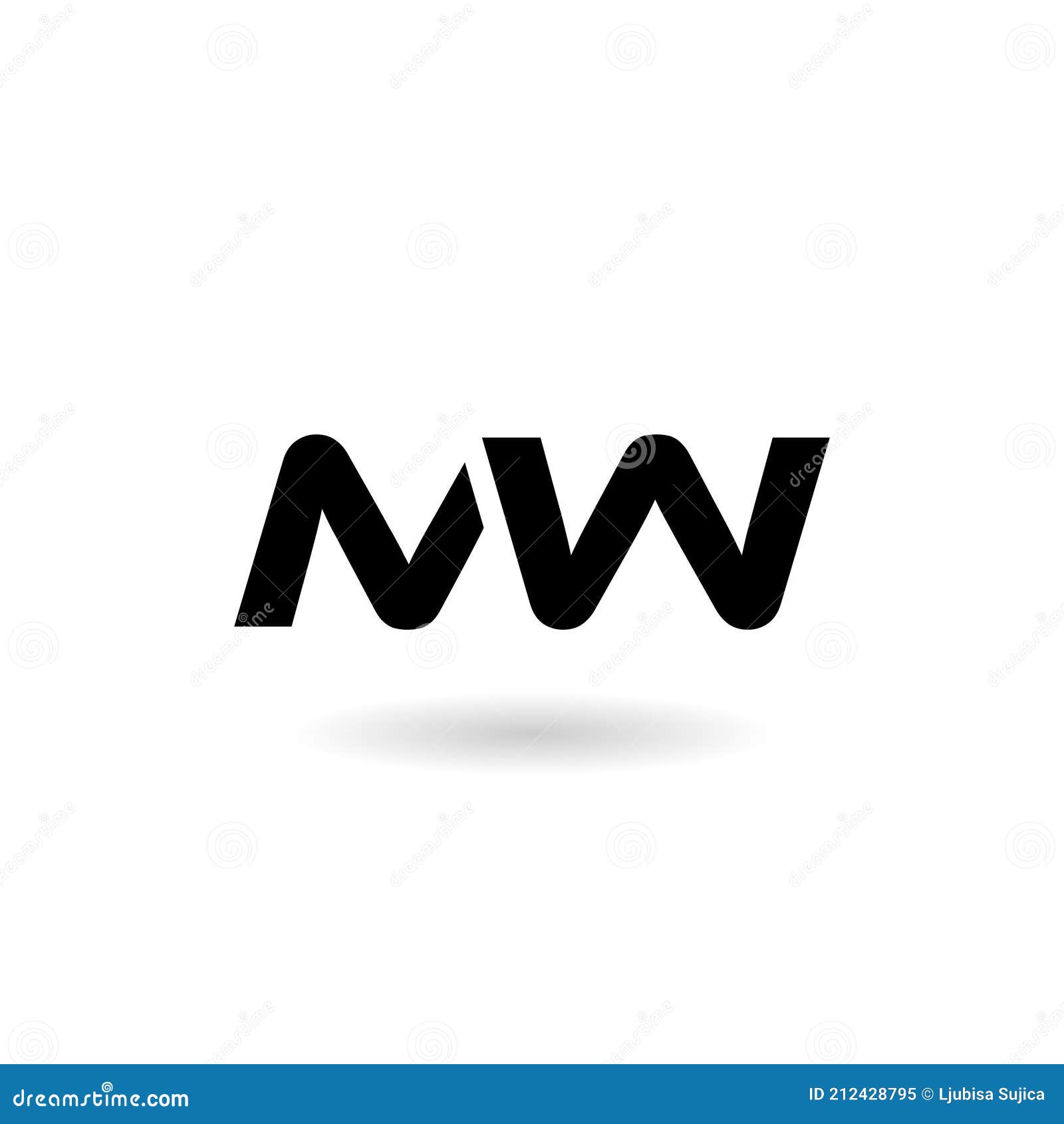 Initial MW Letter Logo with Shadow Stock Vector - Illustration of logo ...