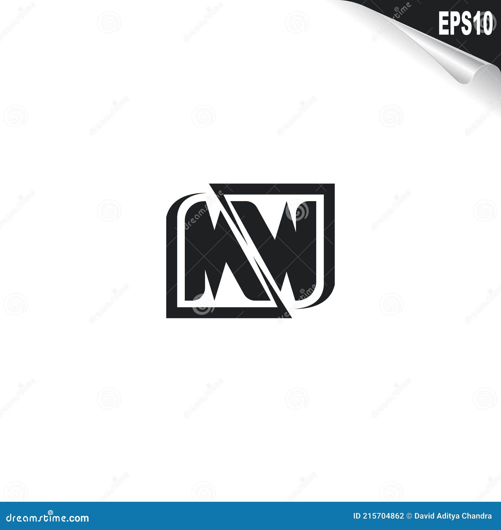 Initial MW Logo Design with Shape Style, Logo Business Branding Stock ...