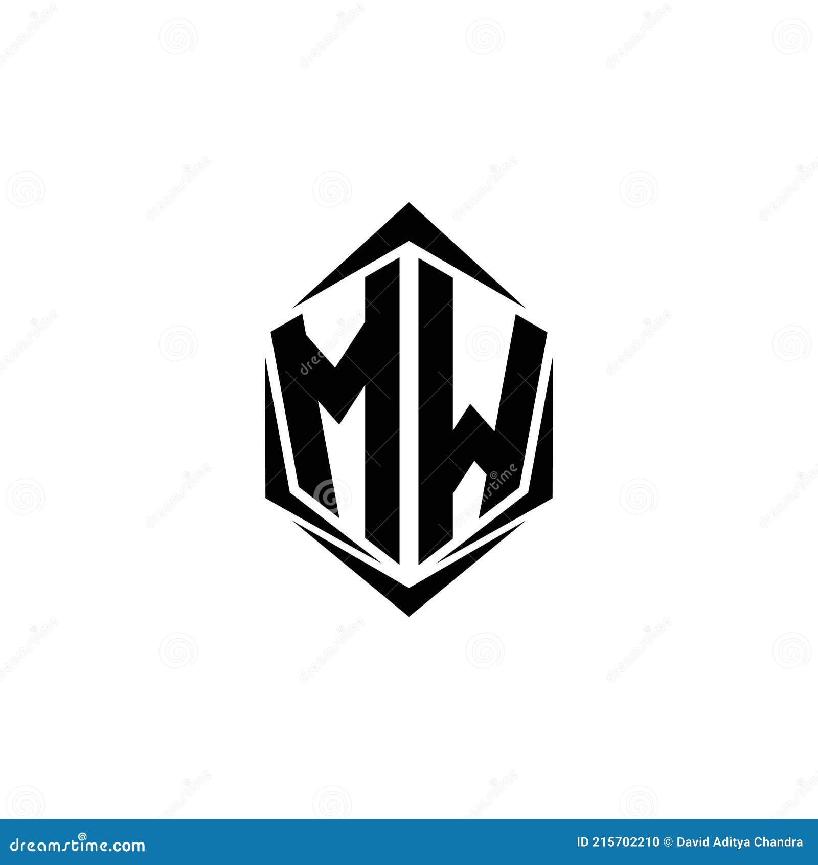Initial MW Logo Design with Shield Style, Logo Business Branding Stock ...