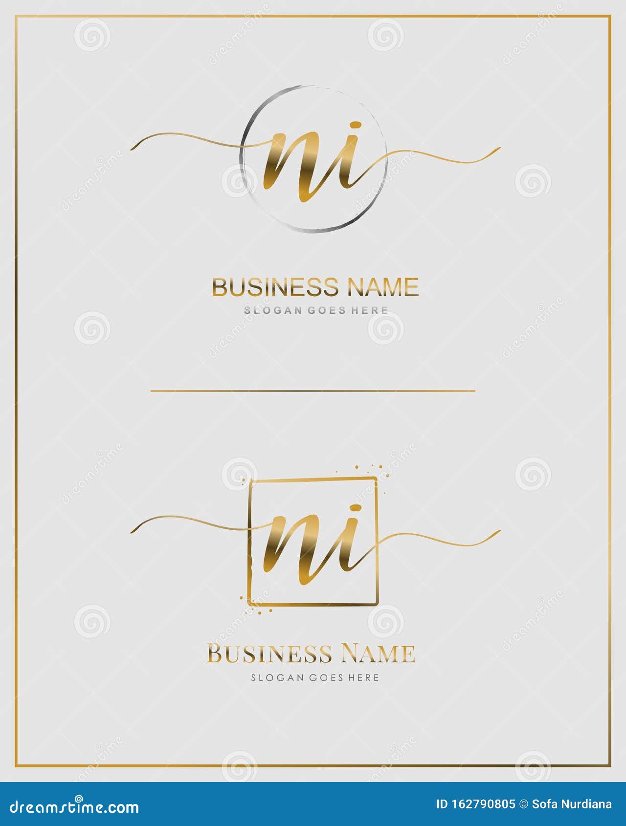 Initial N I NI Handwriting Logo Vector. Letter Handwritten Logo ...