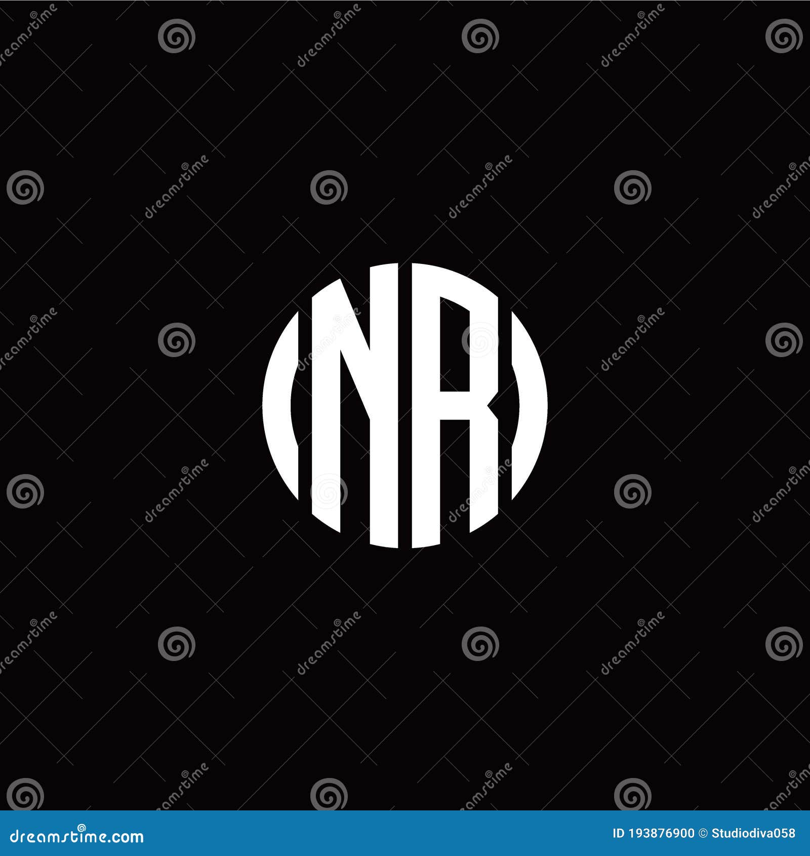 Initial N R Letter with Circle Style Logo Template Vector Stock Vector ...