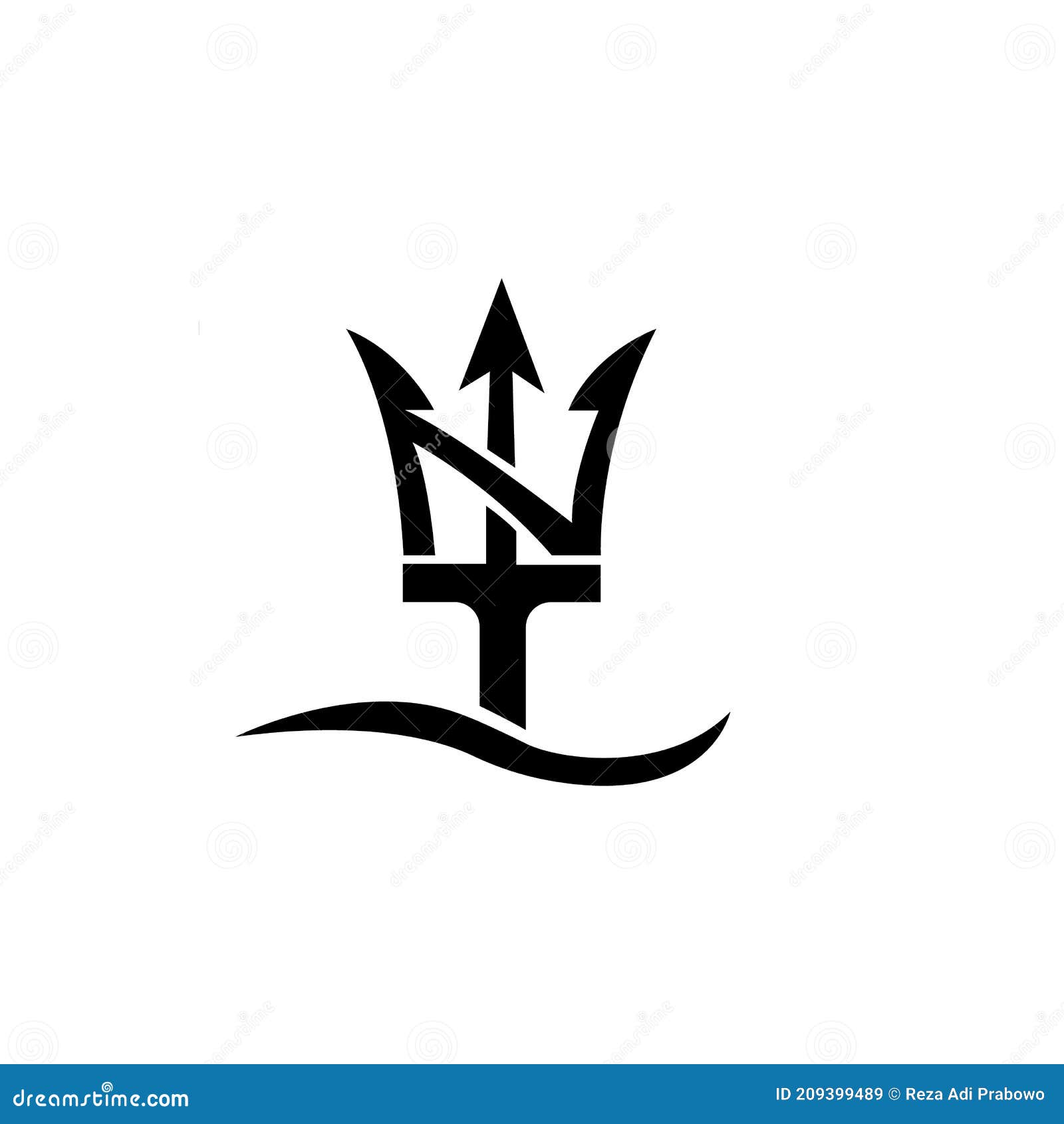 The Initial N and Trident Logo Designs are Simple and Elegant Stock ...