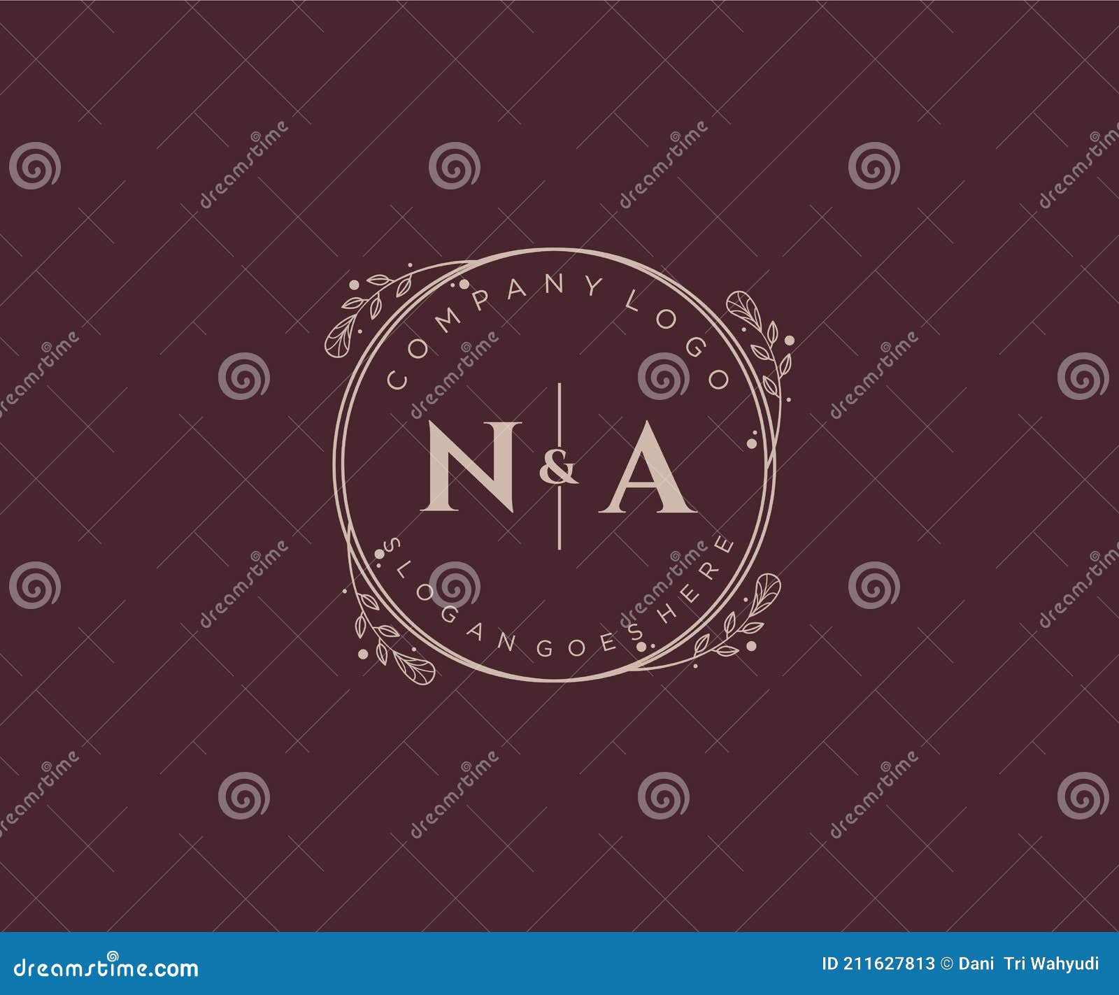 Initial NA Letters Decorative Luxury Wedding Logo Stock Vector ...