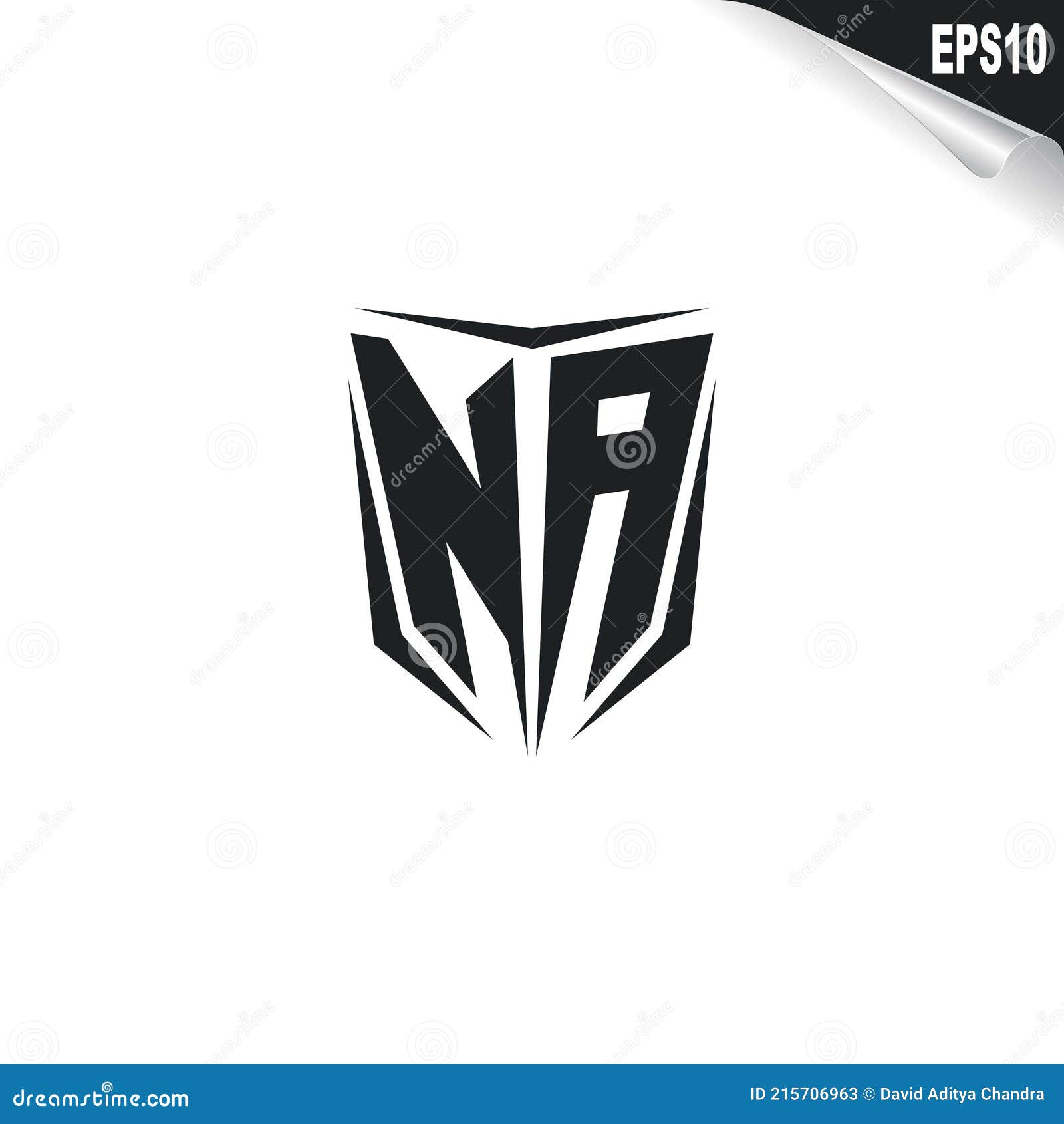 Initial NA Logo Design with Shield Style, Logo Business Branding Stock ...