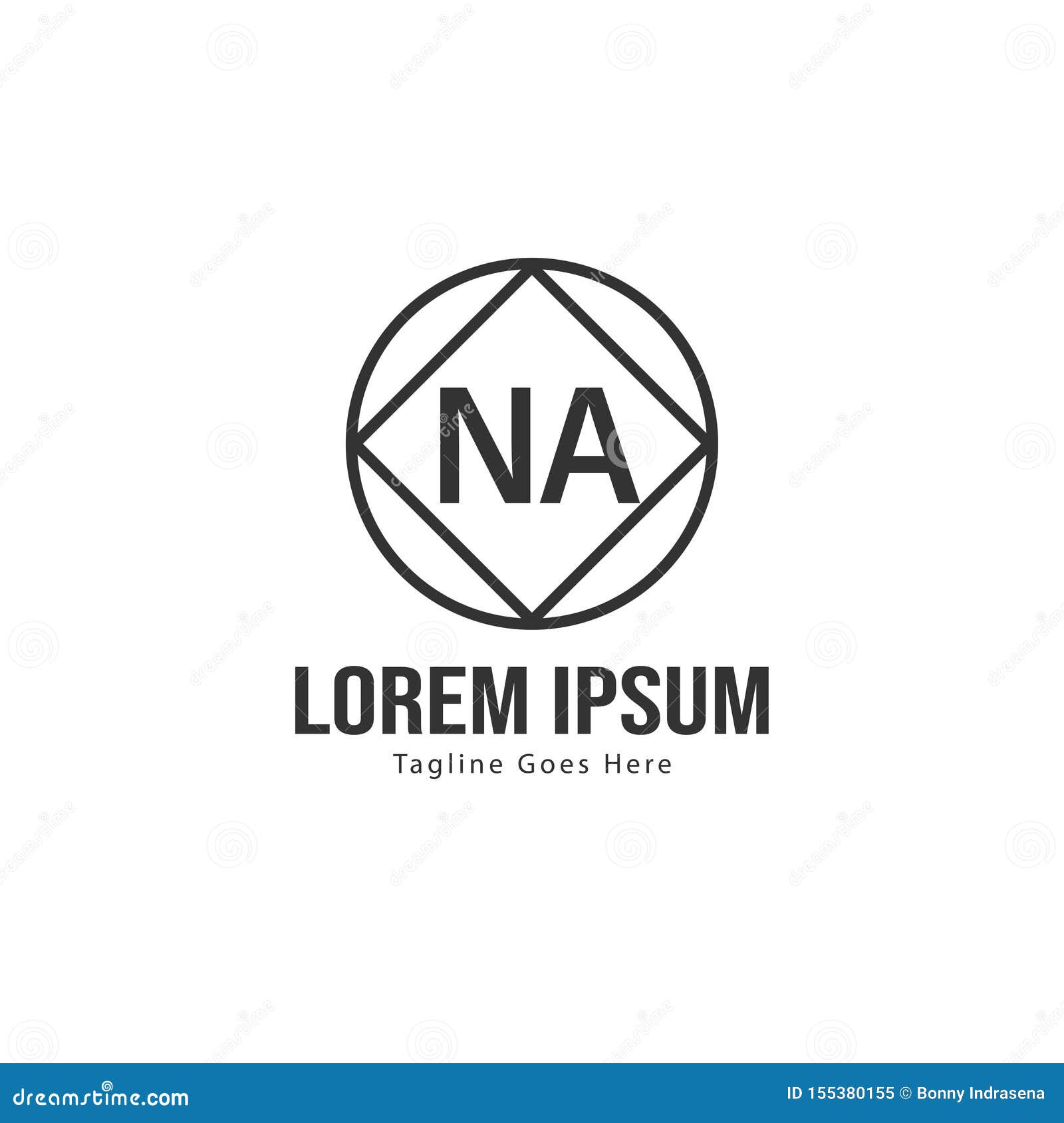 Initial NA Logo Template with Modern Frame. Minimalist NA Letter Logo ...