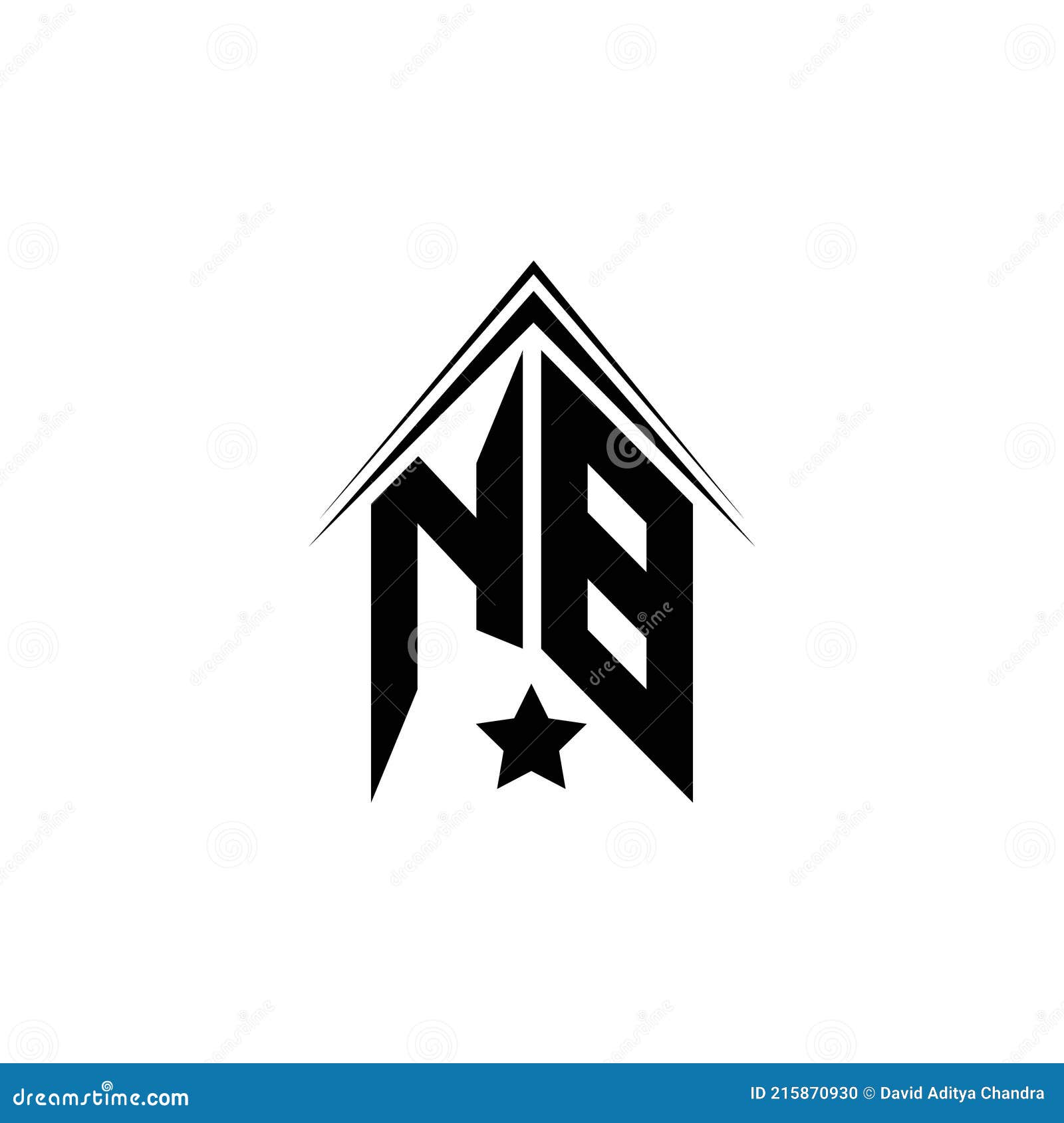 Initial NB Logo Design with Shape Style, Logo Business Branding Stock ...