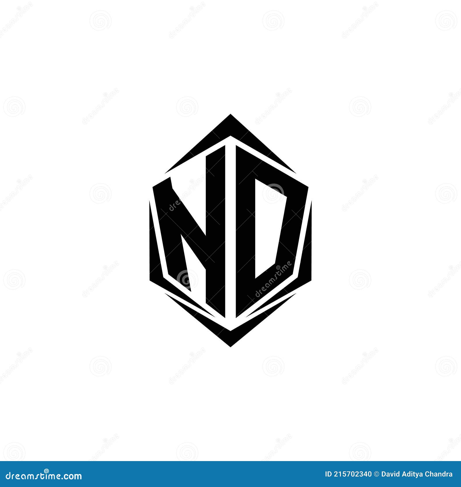 Initial ND Logo Design with Shield Style, Logo Business Branding Stock ...