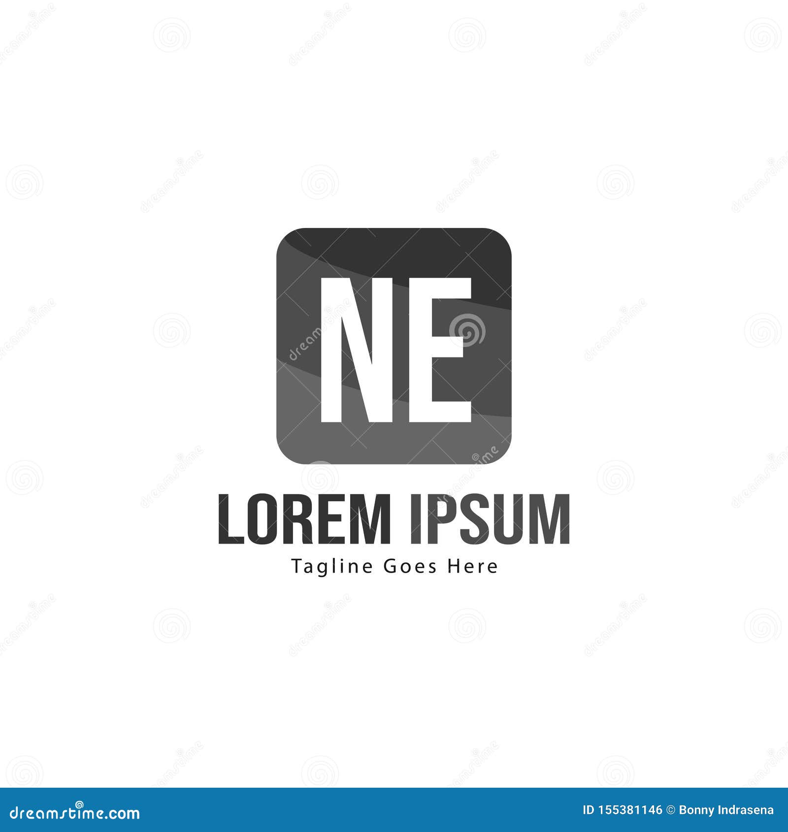Initial NE Logo Template with Modern Frame. Minimalist NE Letter Logo ...