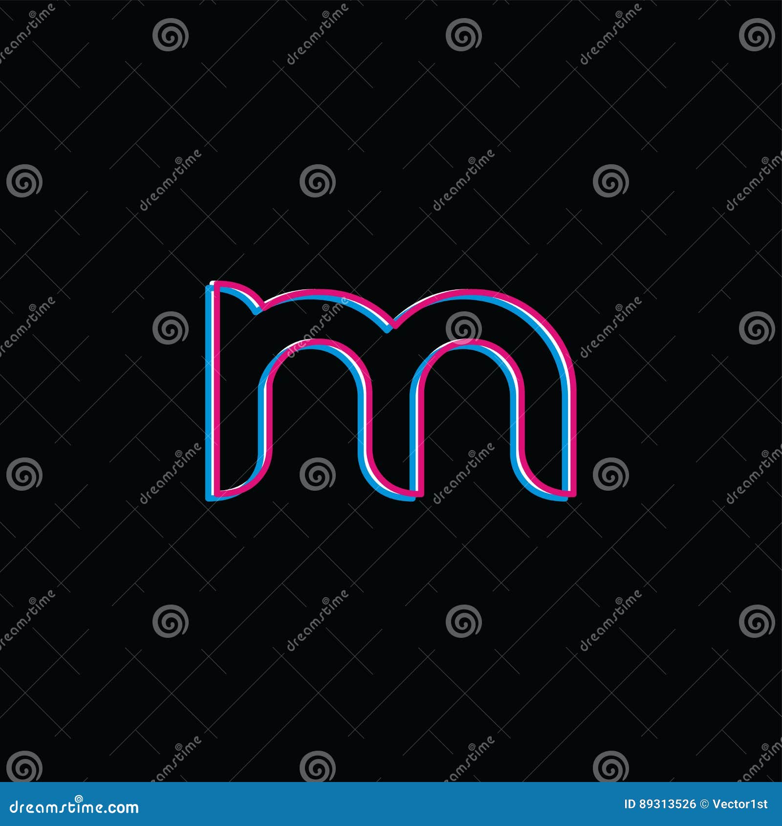 Initial Neon Light Letter Brand Logo Template Logotype Stock Vector ...