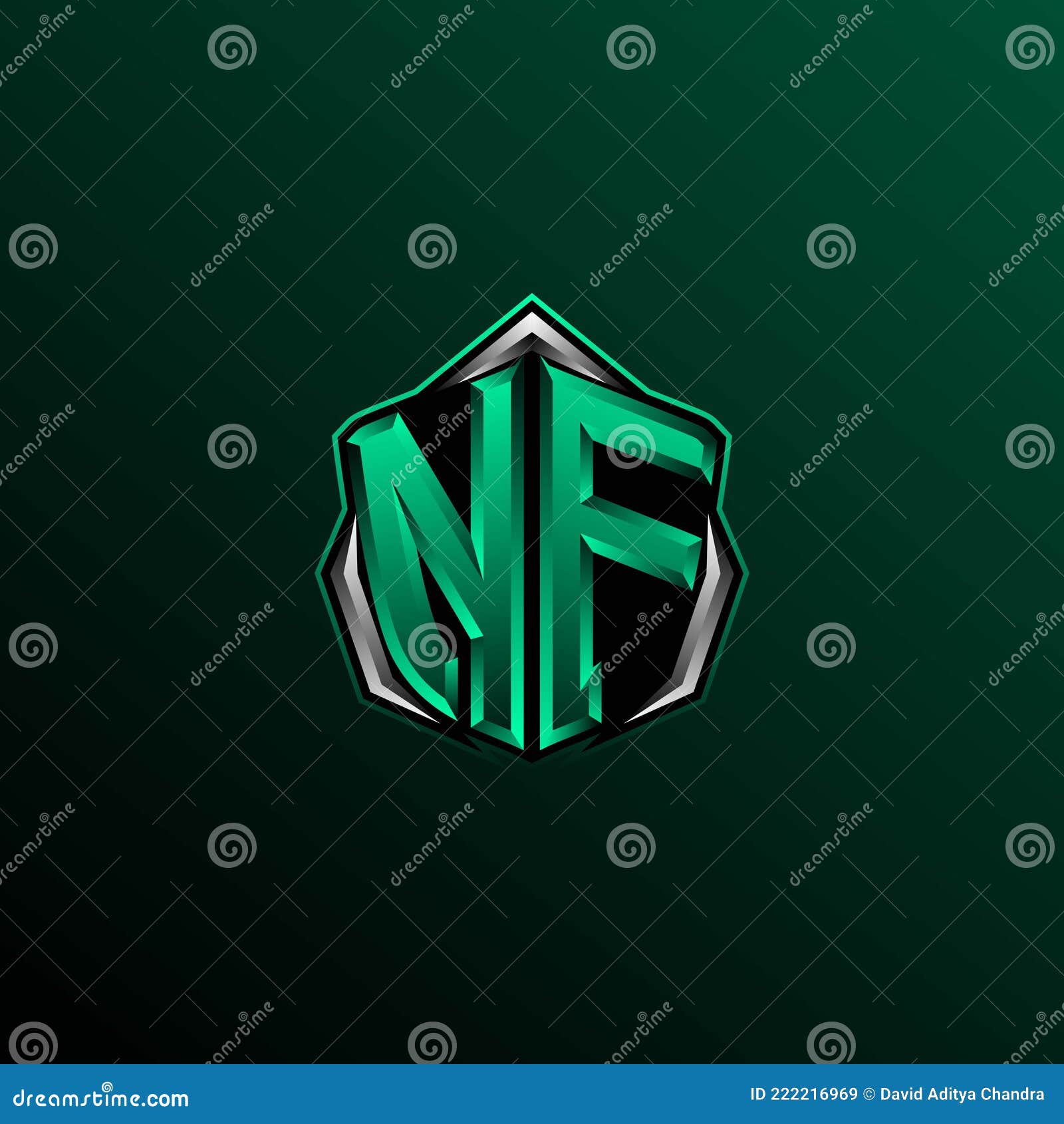 Initial NF Logo Design, Initial NF Logo Design with Shield Style, Logo ...