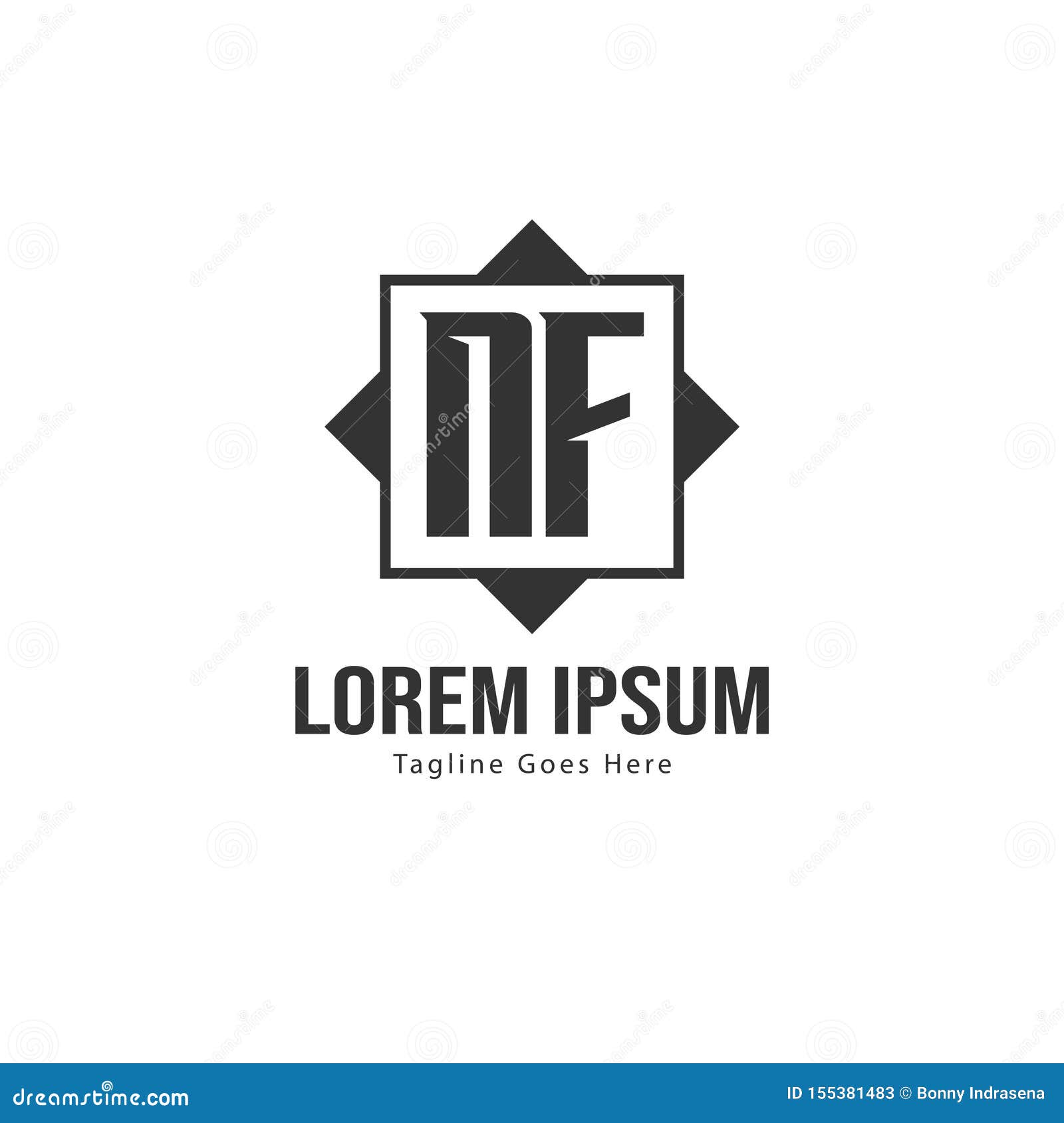 Initial NF Logo Template with Modern Frame. Minimalist NF Letter Logo ...