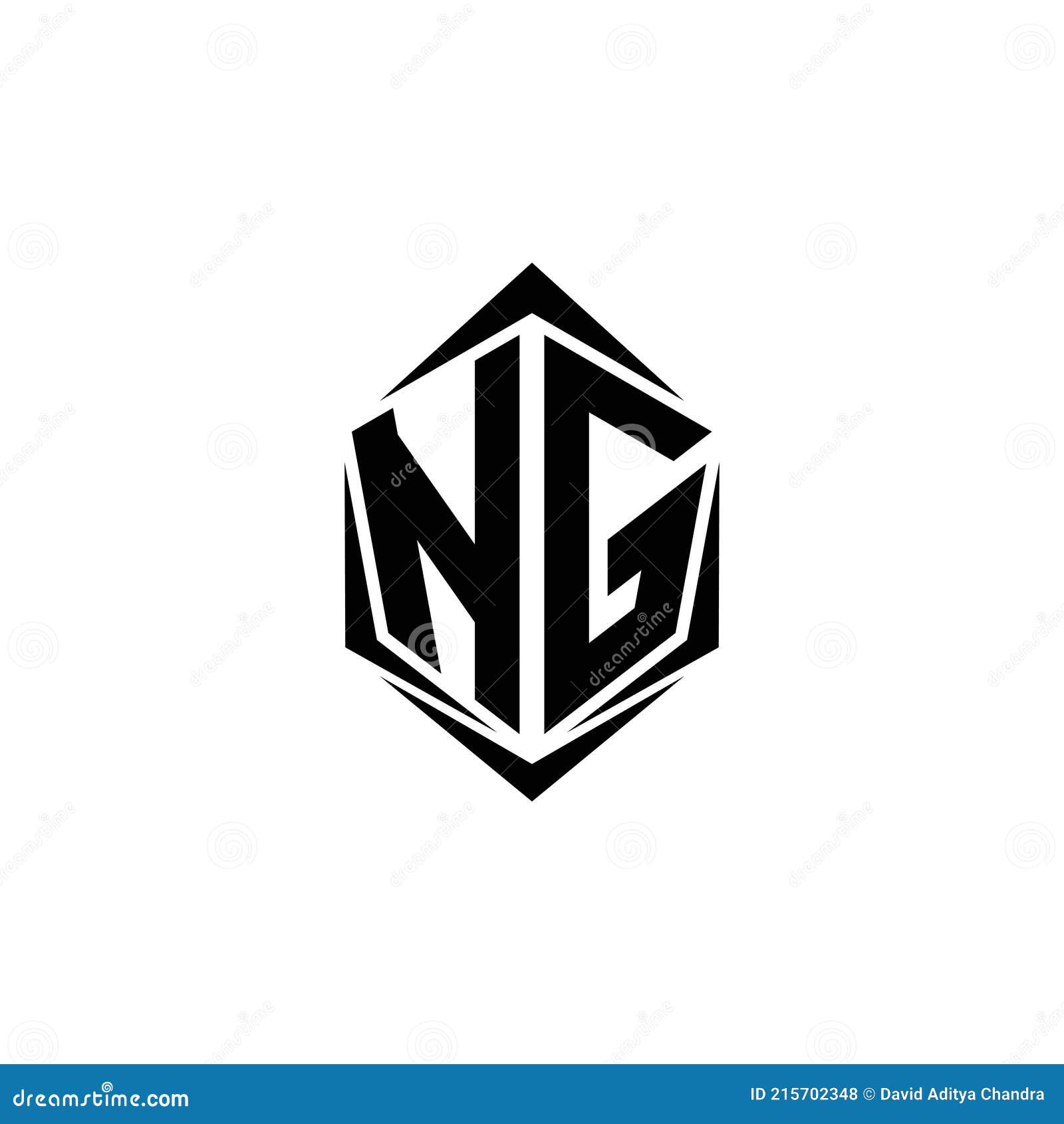 Initial NG Logo Design with Shield Style, Logo Business Branding Stock ...