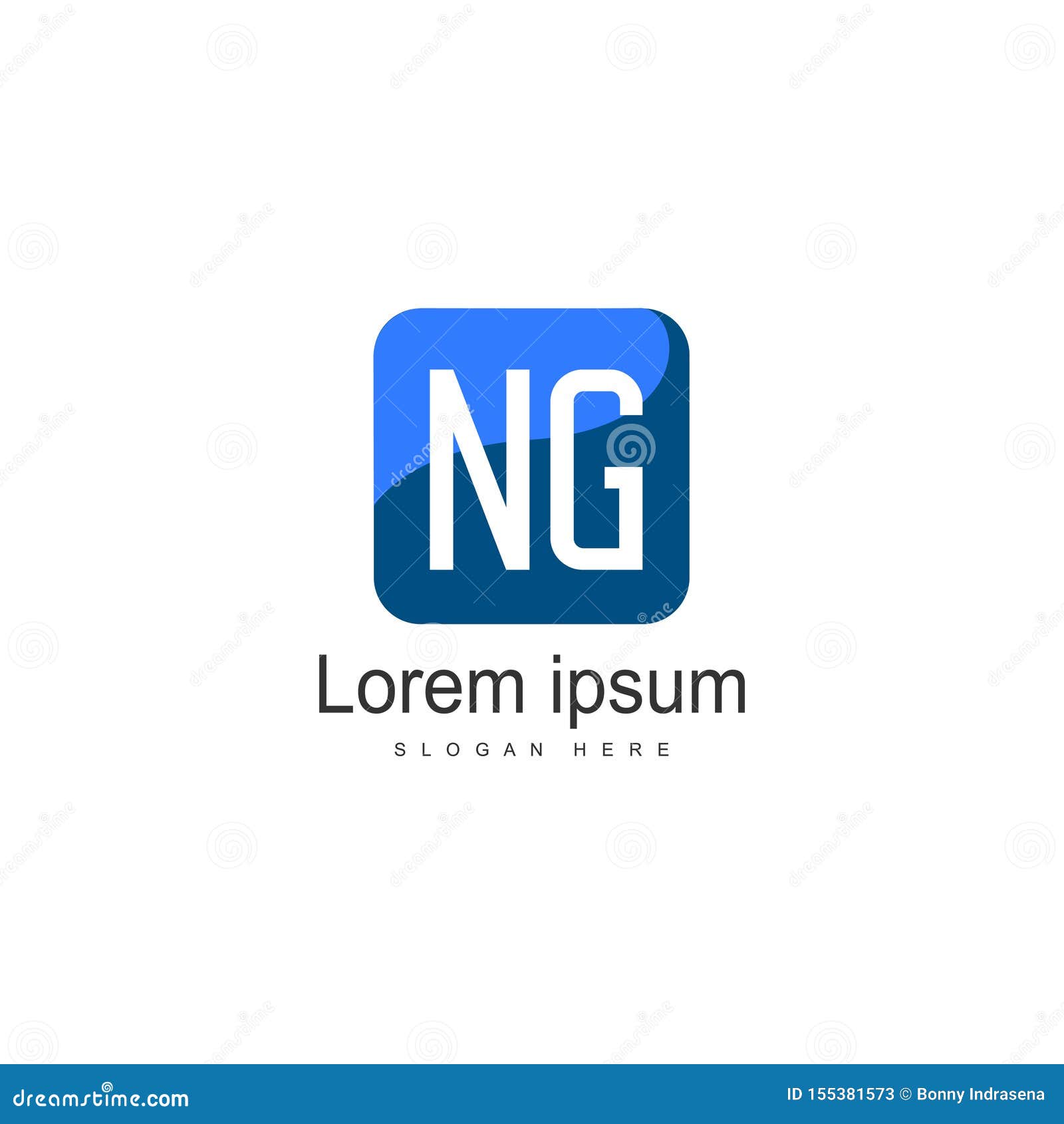 Initial NG Logo Template with Modern Frame. Minimalist NG Letter Logo ...