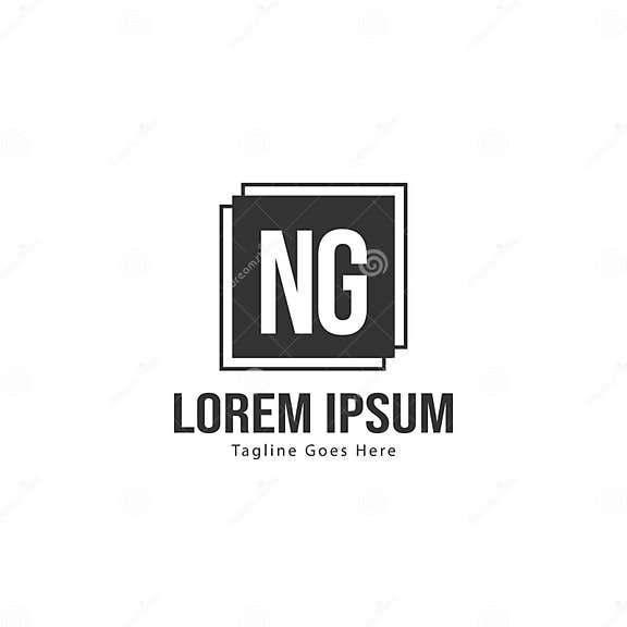 Initial NG Logo Template with Modern Frame. Minimalist NG Letter Logo ...