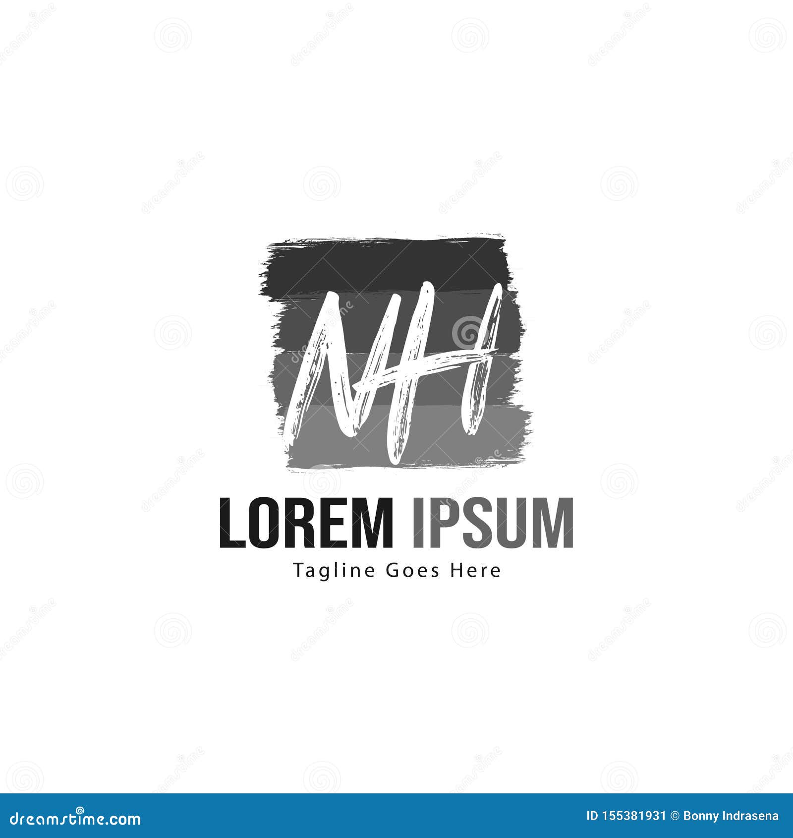 Initial NH Logo Template with Modern Frame. Minimalist NH Letter Logo ...