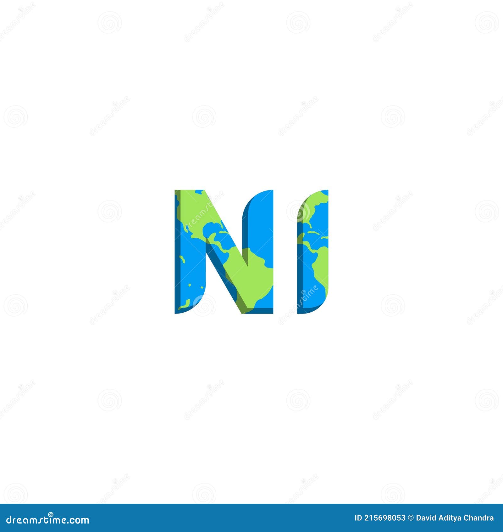 Initial NI Logo Design with World Map Style, Logo Business Branding ...
