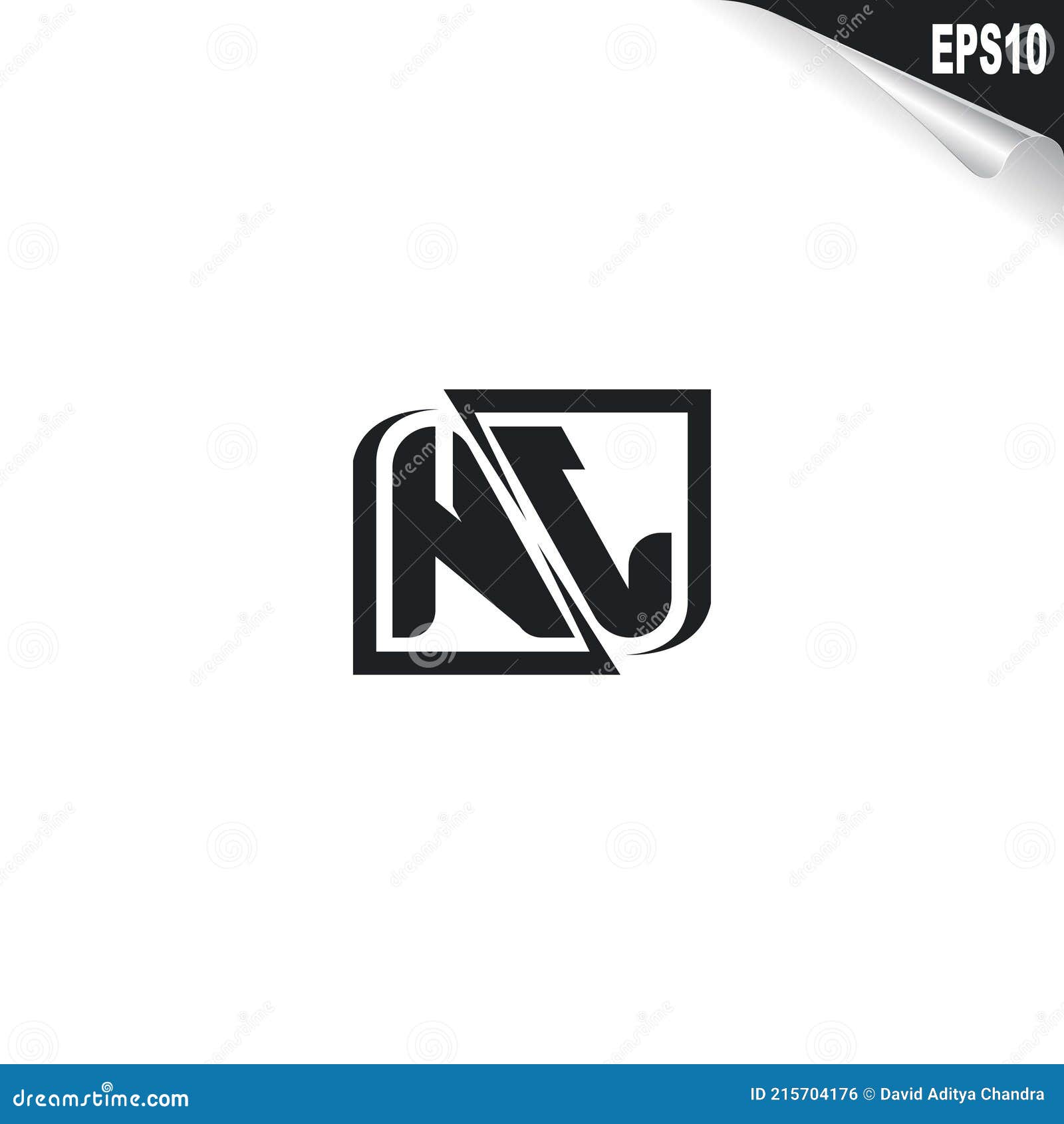 Initial NJ Logo Design with Shape Style, Logo Business Branding Stock ...