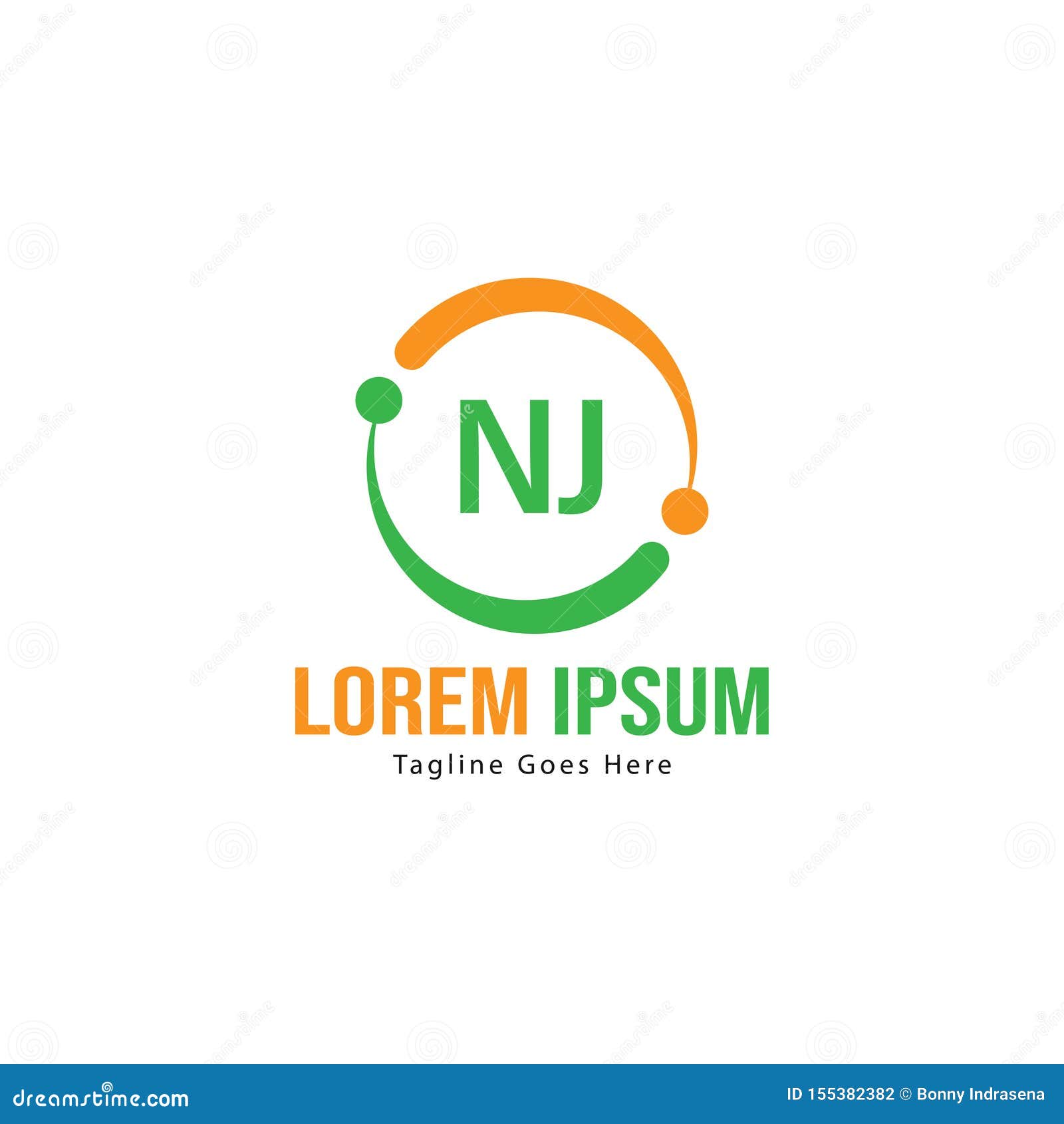 Initial NJ Logo Template with Modern Frame. Minimalist NJ Letter Logo ...