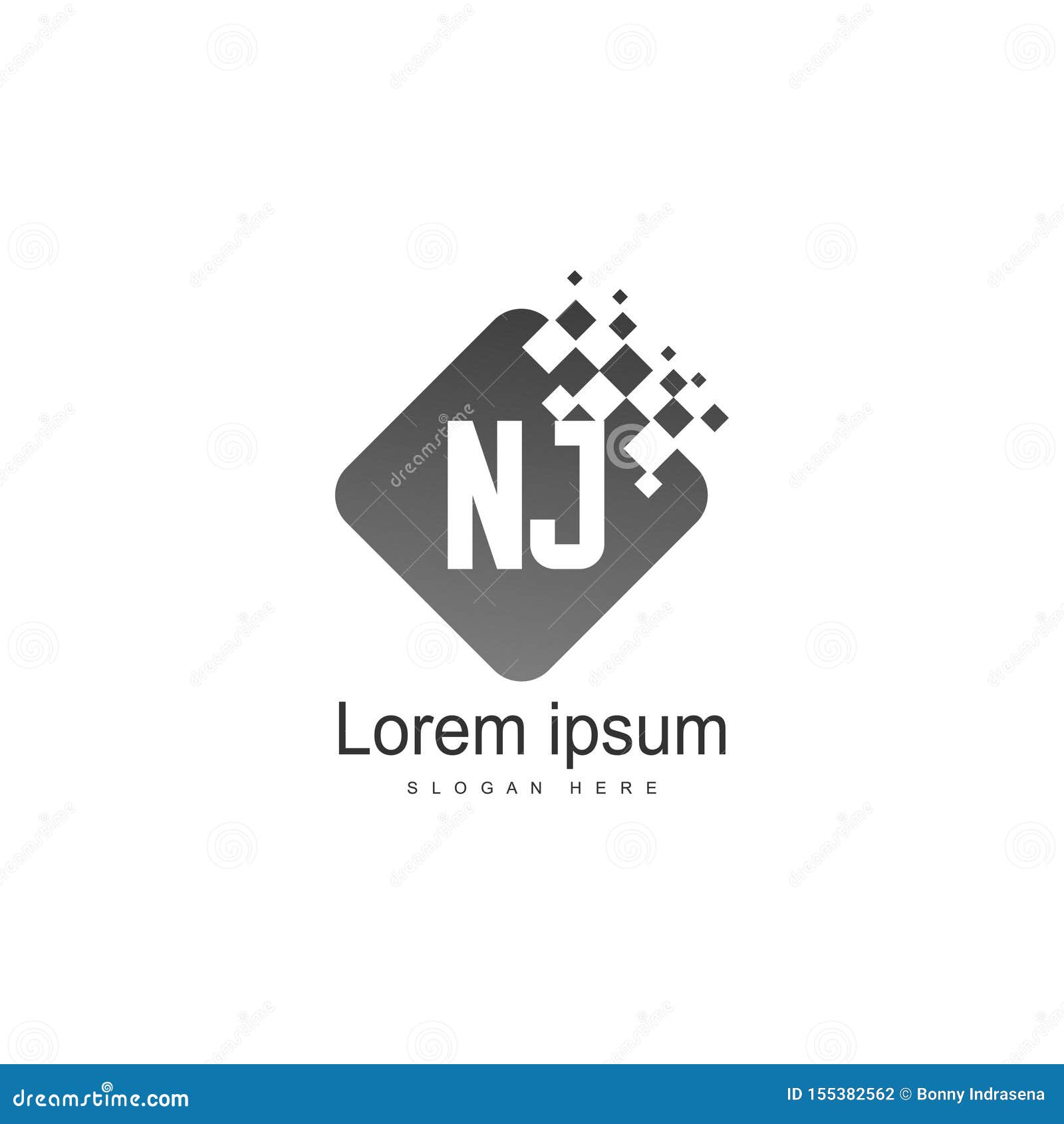 Initial NJ Logo Template with Modern Frame. Minimalist NJ Letter Logo ...
