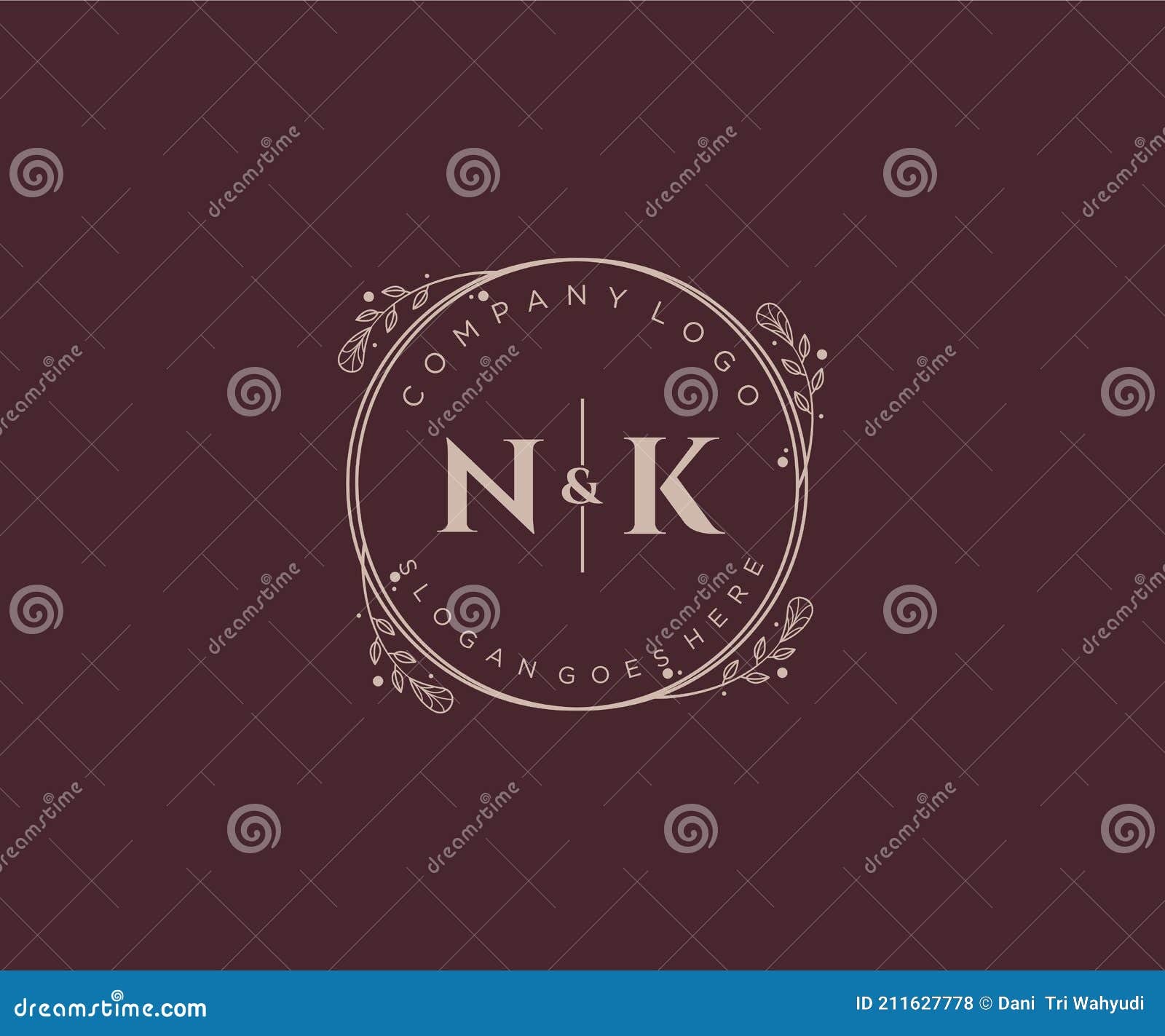 Initial NK Letters Decorative Luxury Wedding Logo Stock Vector ...