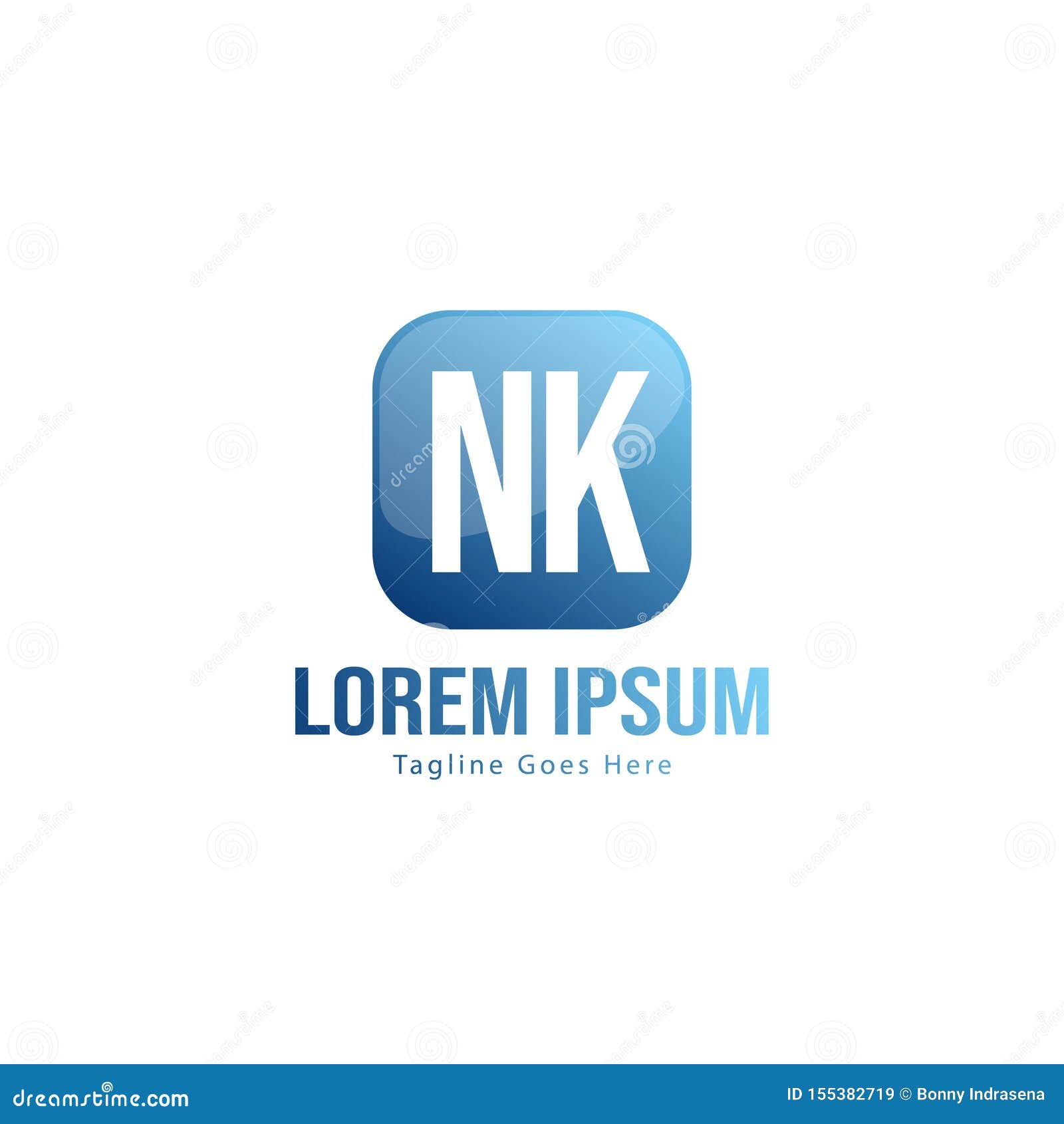 Initial NK Logo Template with Modern Frame. Minimalist NK Letter Logo ...