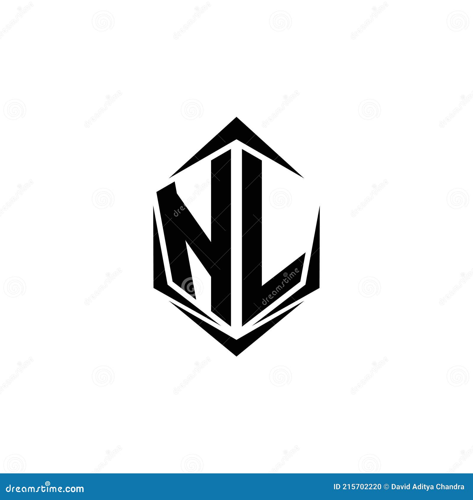 Initial NL Logo Design with Shield Style, Logo Business Branding Stock ...