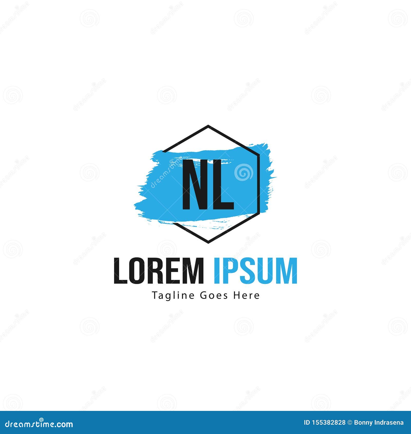 Initial NL Logo Template with Modern Frame. Minimalist NL Letter Logo ...