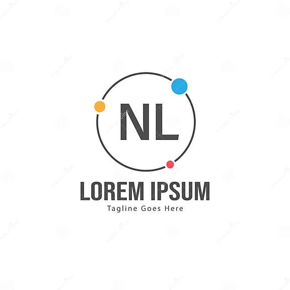 Initial NL Logo Template with Modern Frame. Minimalist NL Letter Logo ...