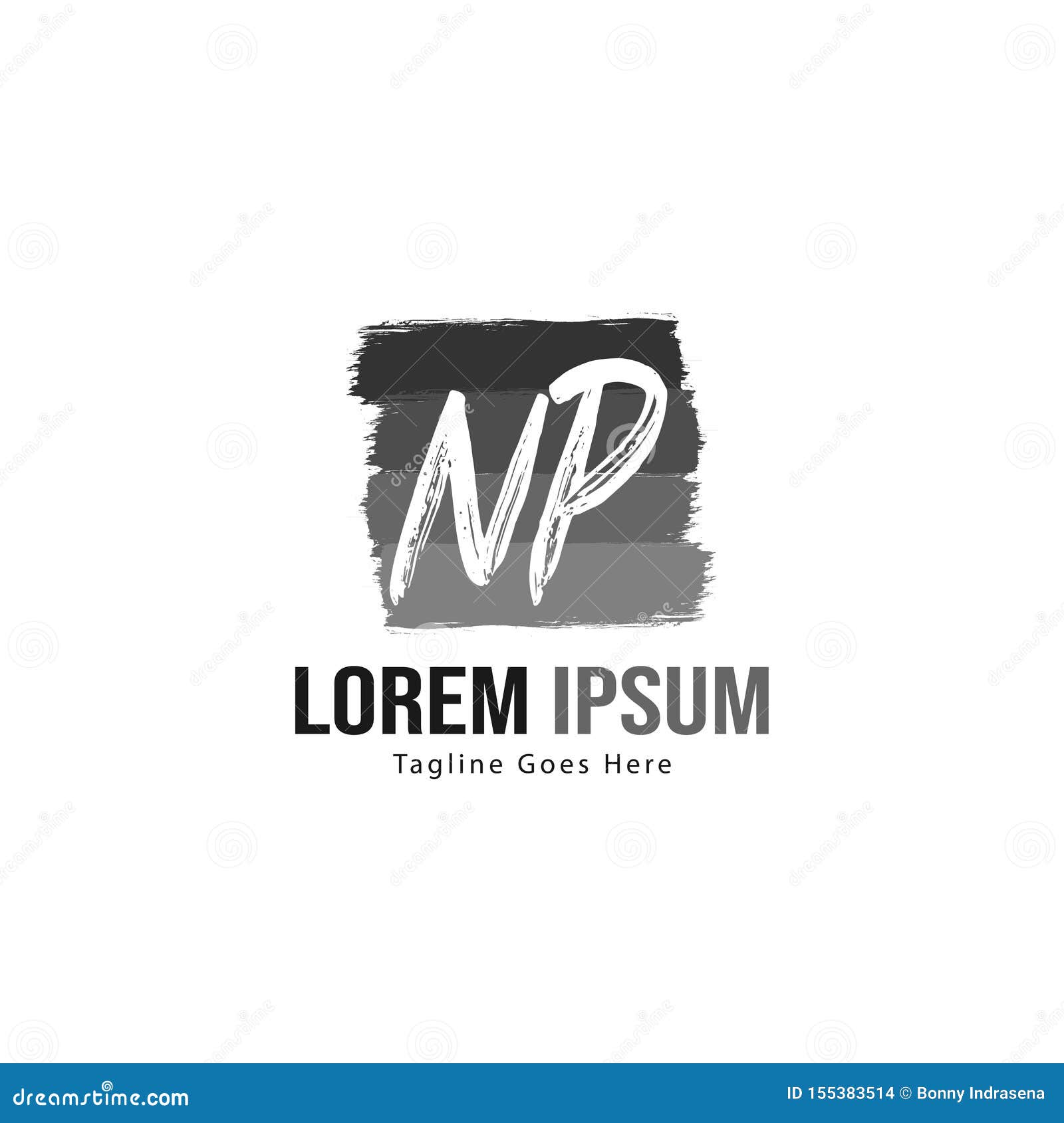 Initial NP Logo Template with Modern Frame. Minimalist NP Letter Logo ...