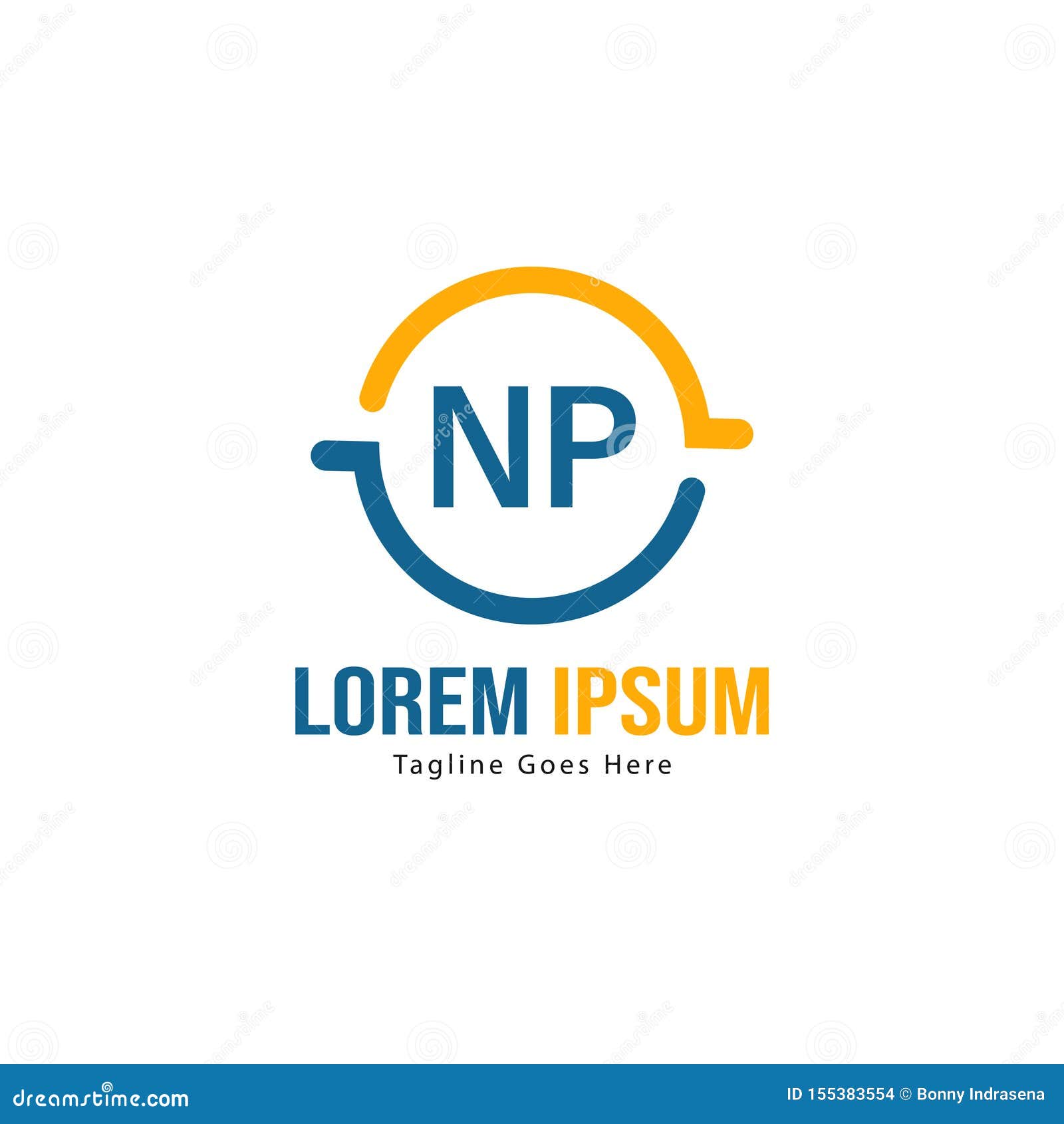 Initial NP Logo Template with Modern Frame. Minimalist NP Letter Logo ...