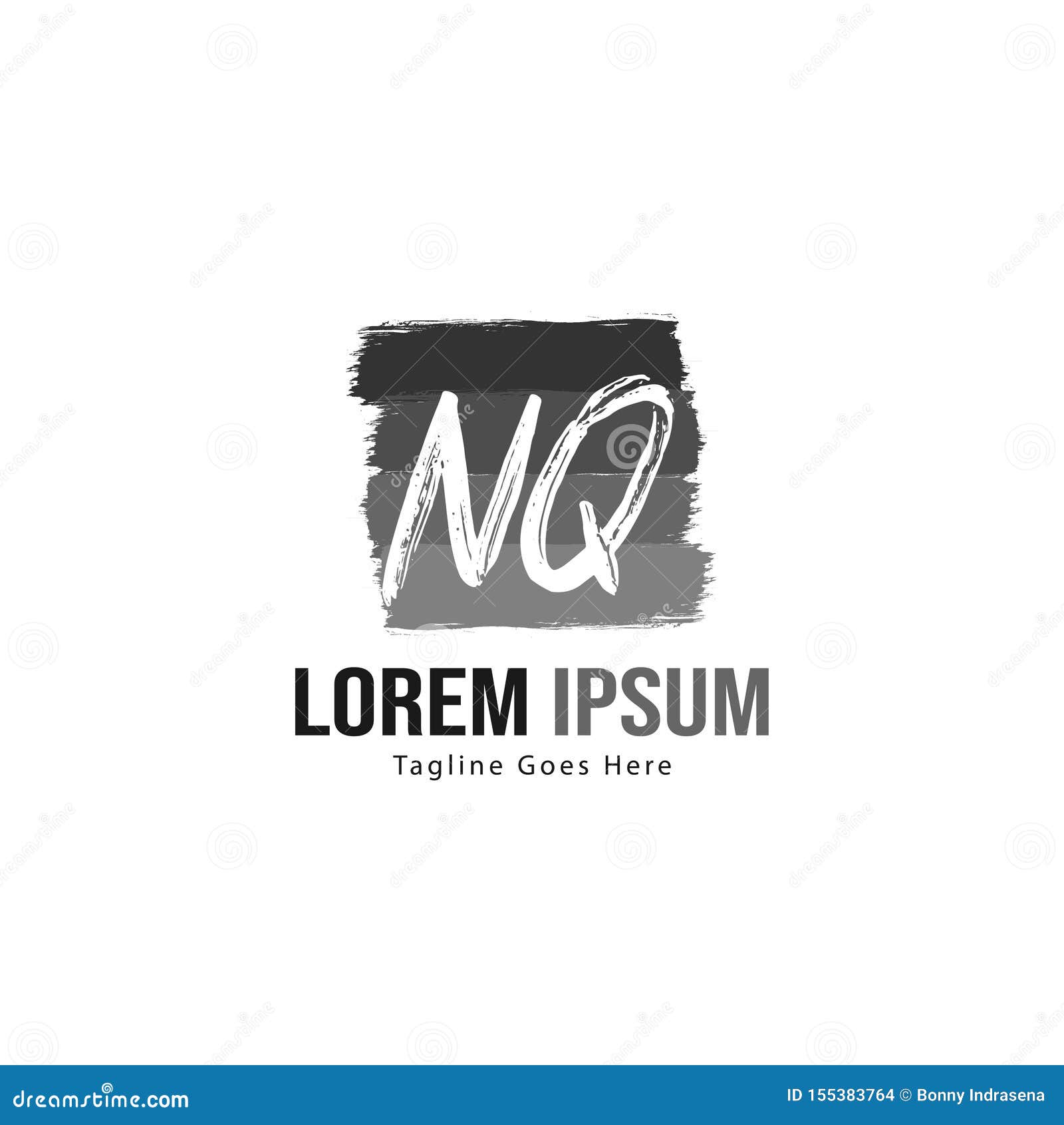 Initial NQ Logo Template with Modern Frame. Minimalist NQ Letter Logo ...