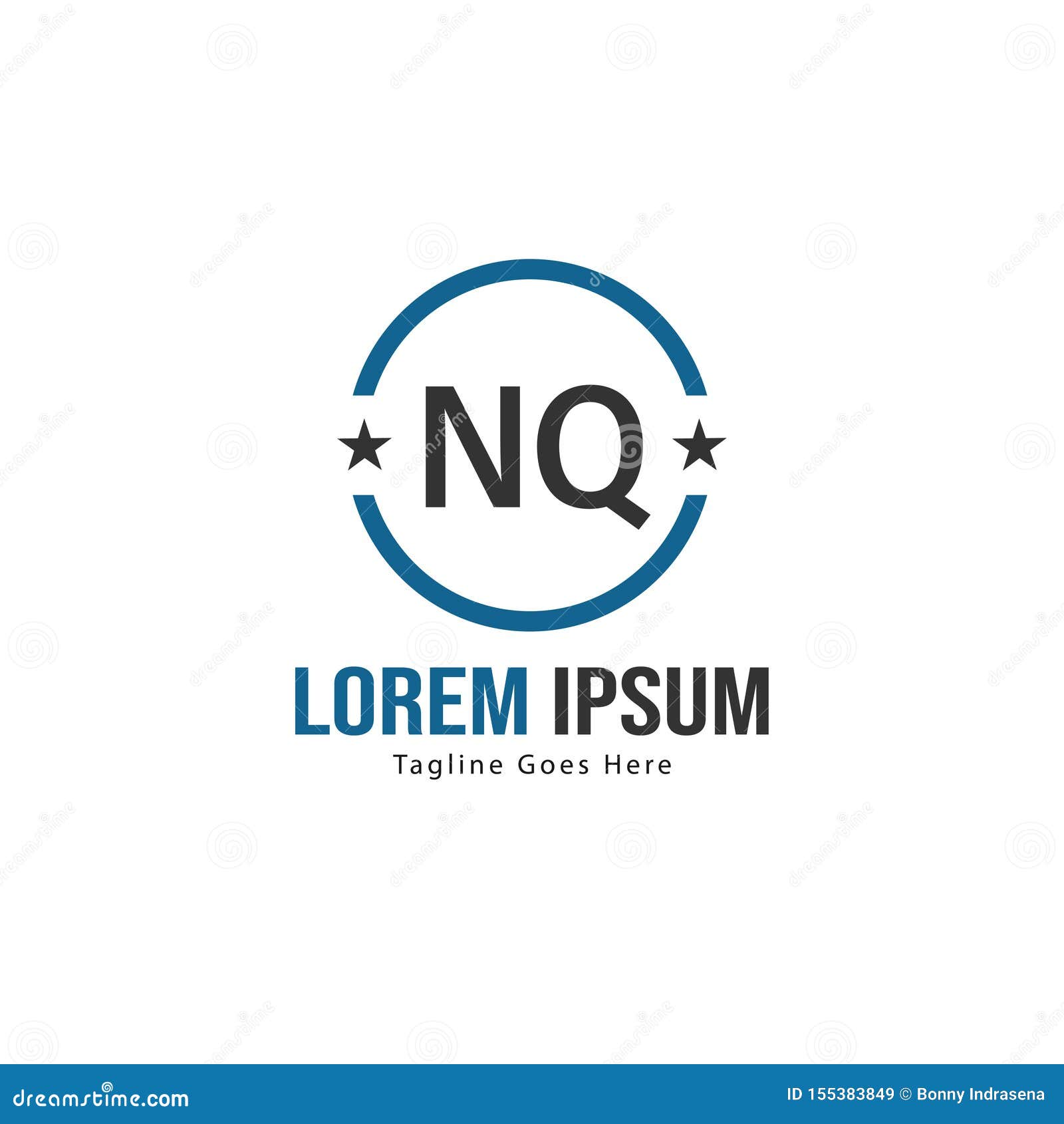 Initial NQ Logo Template with Modern Frame. Minimalist NQ Letter Logo ...