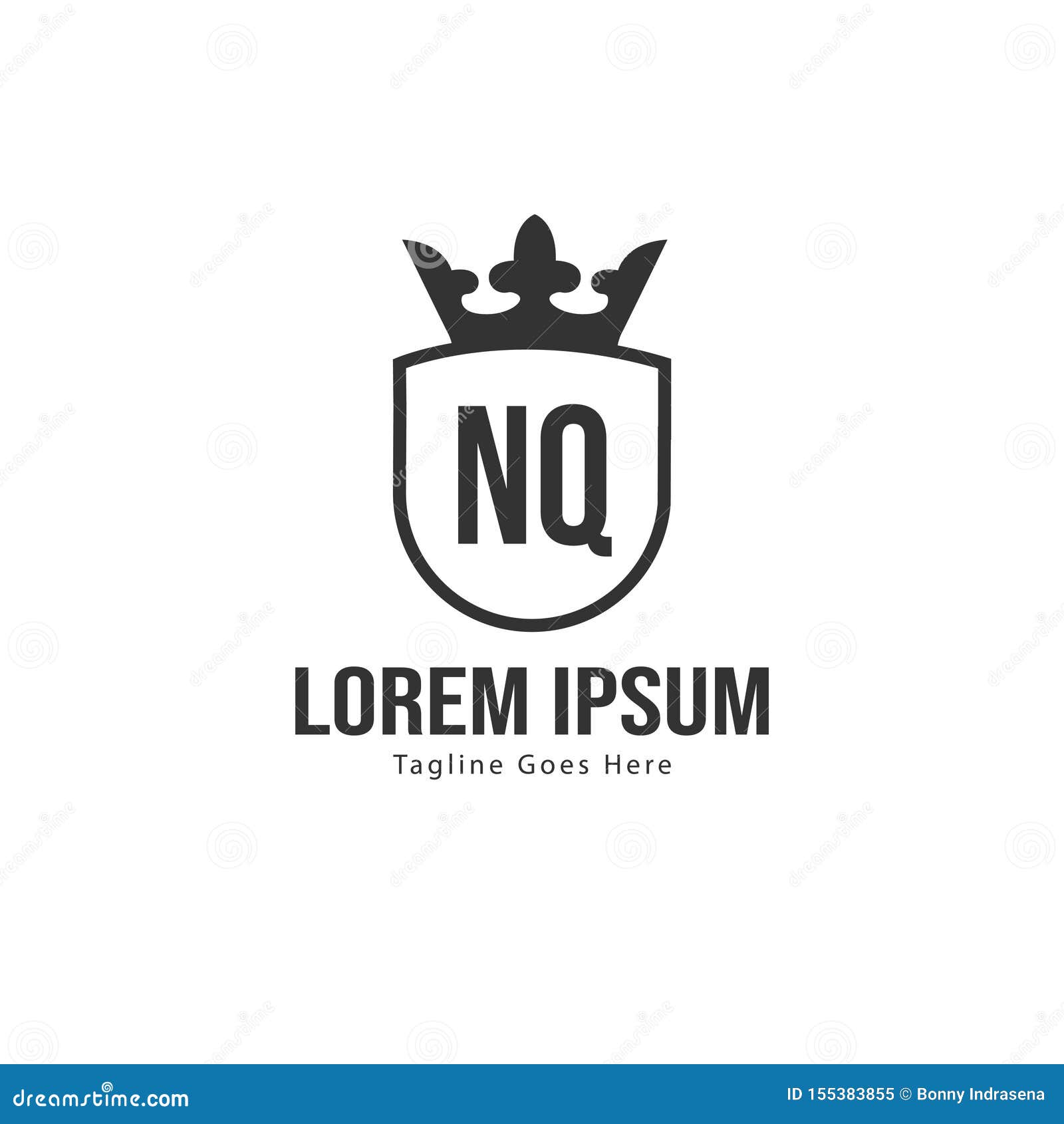 Initial NQ Logo Template with Modern Frame. Minimalist NQ Letter Logo ...