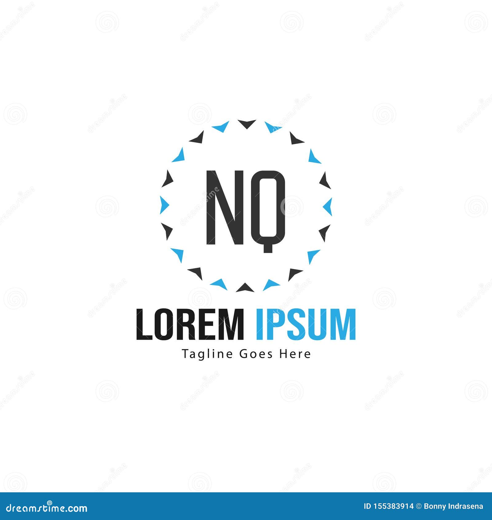 Initial NQ Logo Template with Modern Frame. Minimalist NQ Letter Logo ...