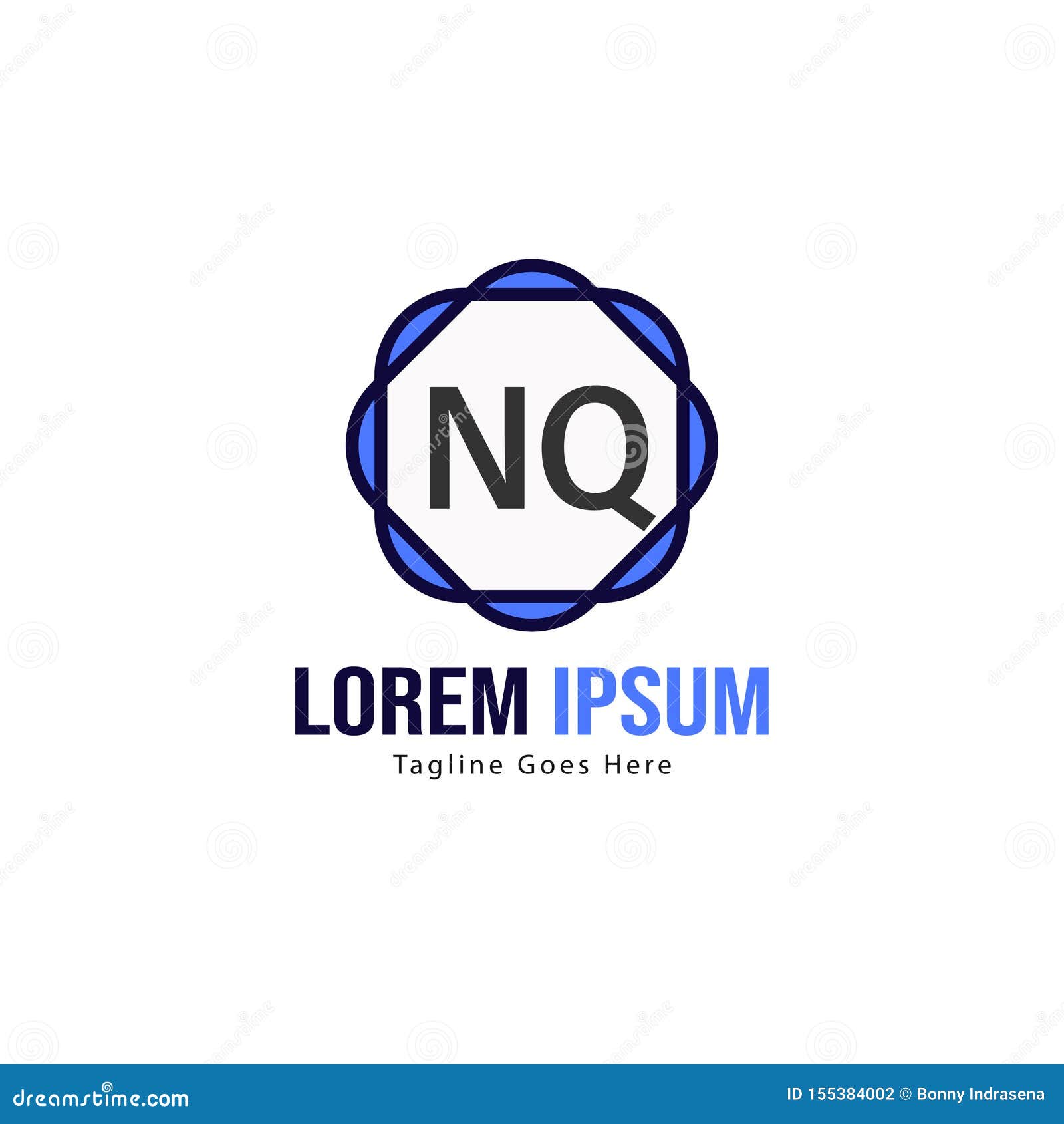 Initial NQ Logo Template with Modern Frame. Minimalist NQ Letter Logo ...