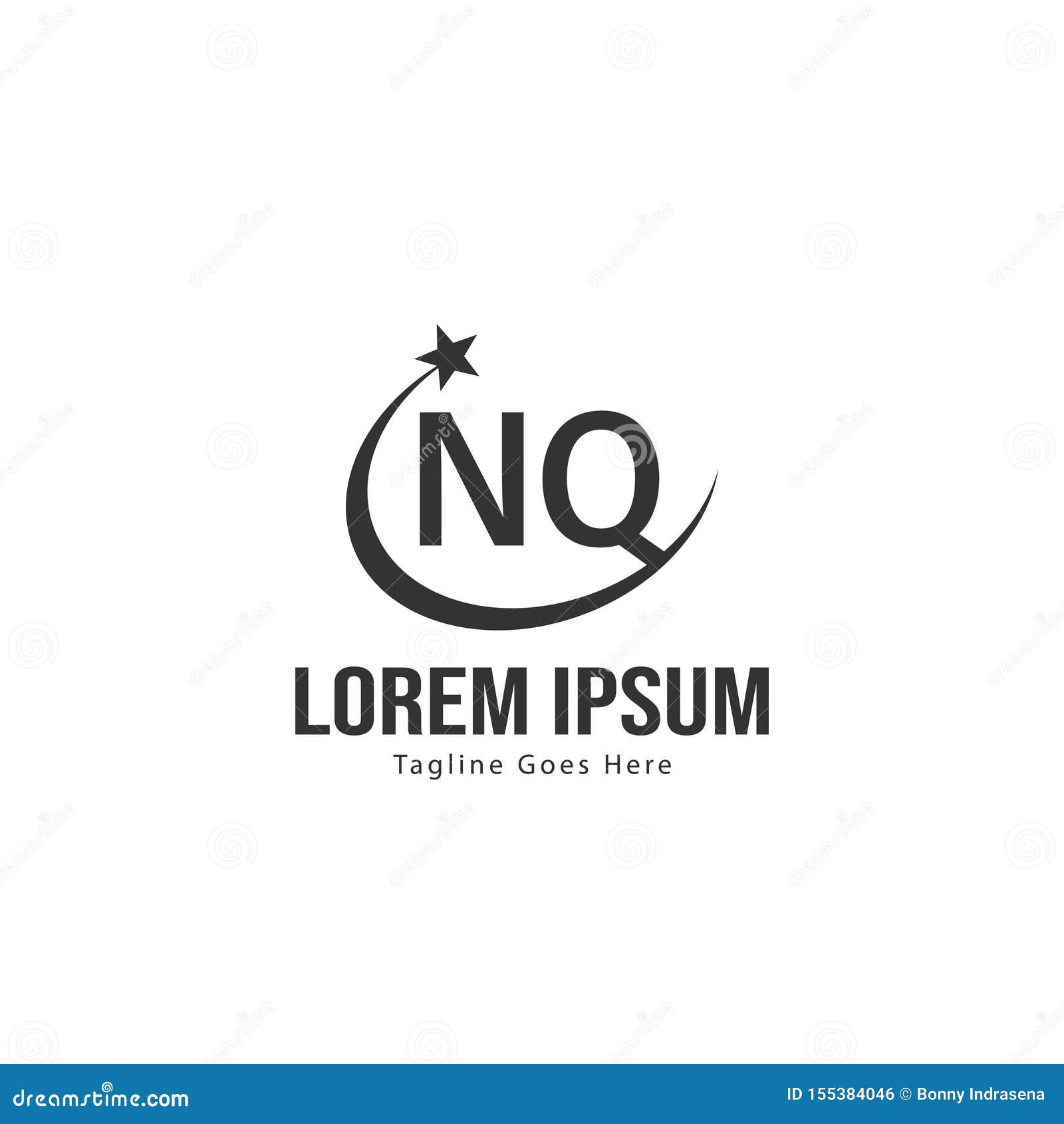 Initial NQ Logo Template with Modern Frame. Minimalist NQ Letter Logo ...