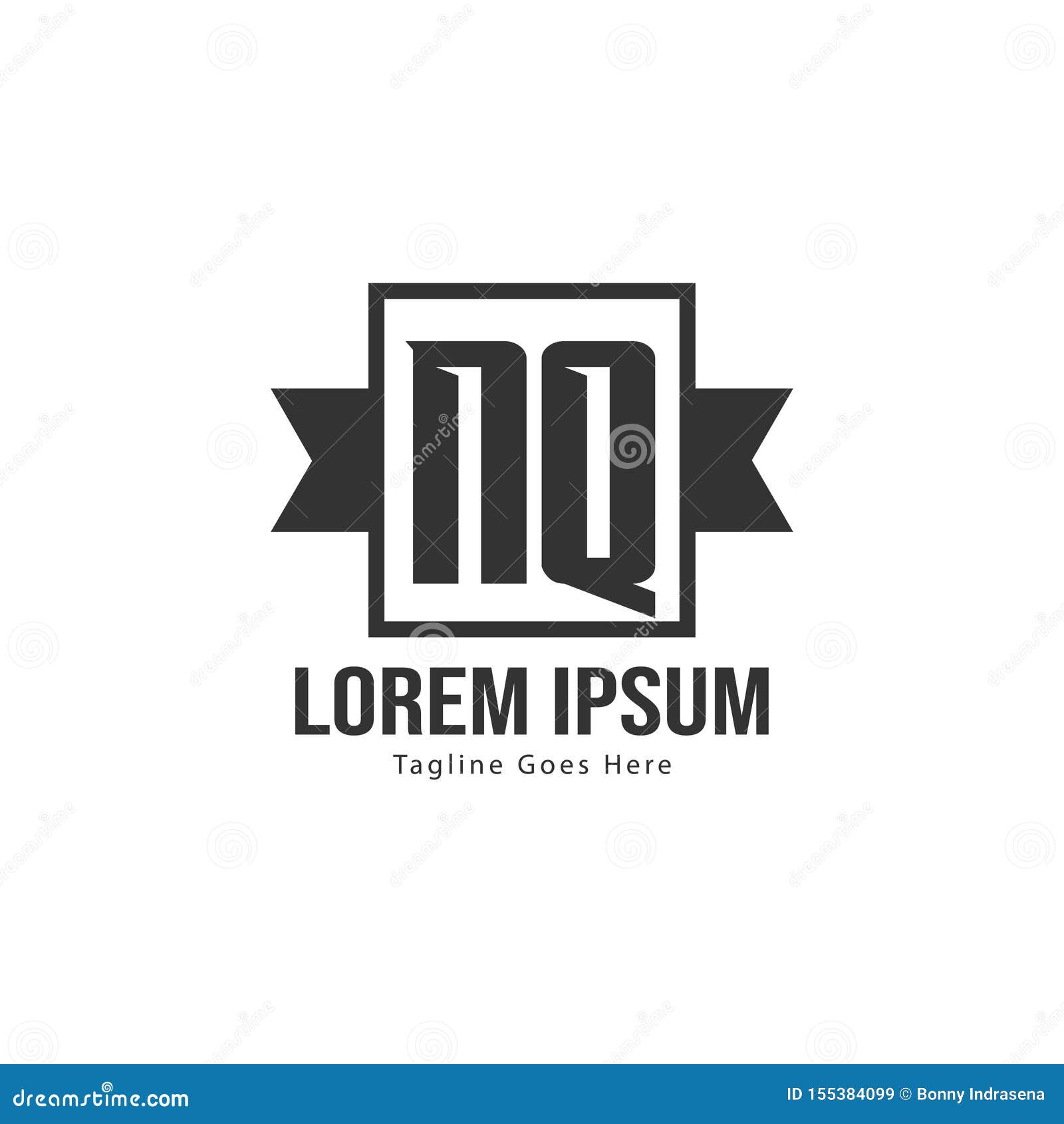 Initial NQ Logo Template with Modern Frame. Minimalist NQ Letter Logo ...