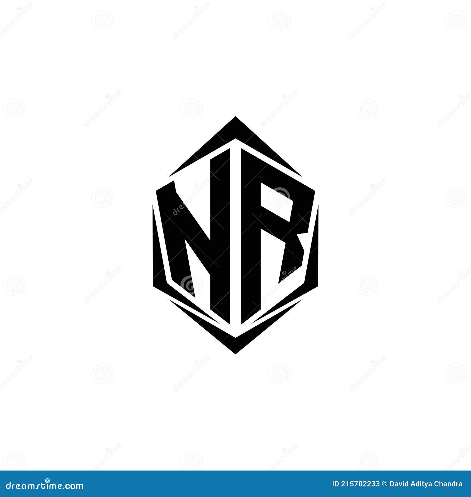 Initial NR Logo Design with Shield Style, Logo Business Branding Stock ...
