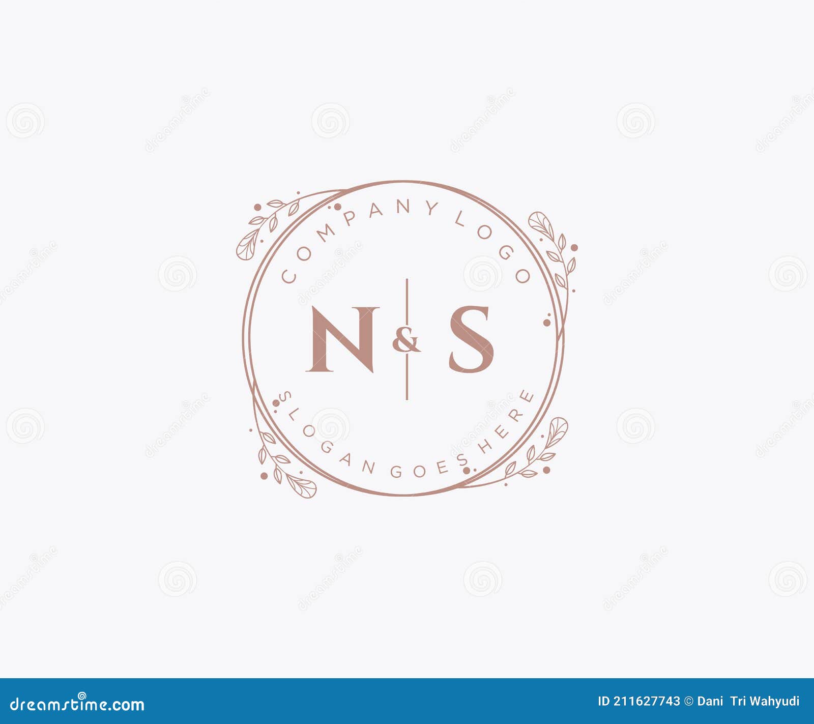 Initial NS Letters Decorative Luxury Wedding Logo Stock Vector ...